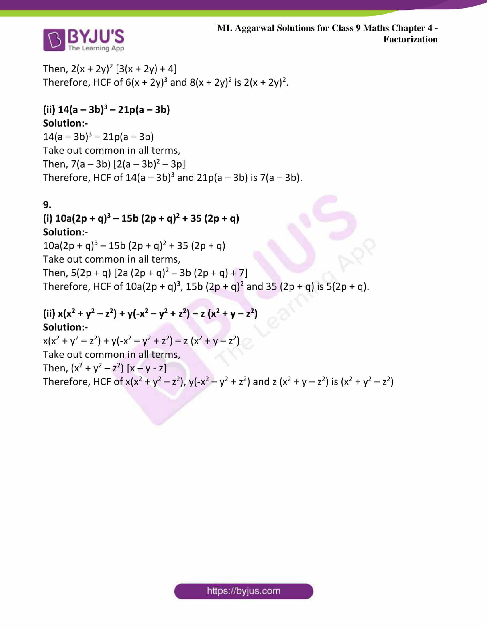 ML Aggarwal Solutions For Class 9 Maths Chapter 4 Factorization Access ML Aggarwal Solutions For Class 9 Maths Chapter 4 Factorization Access