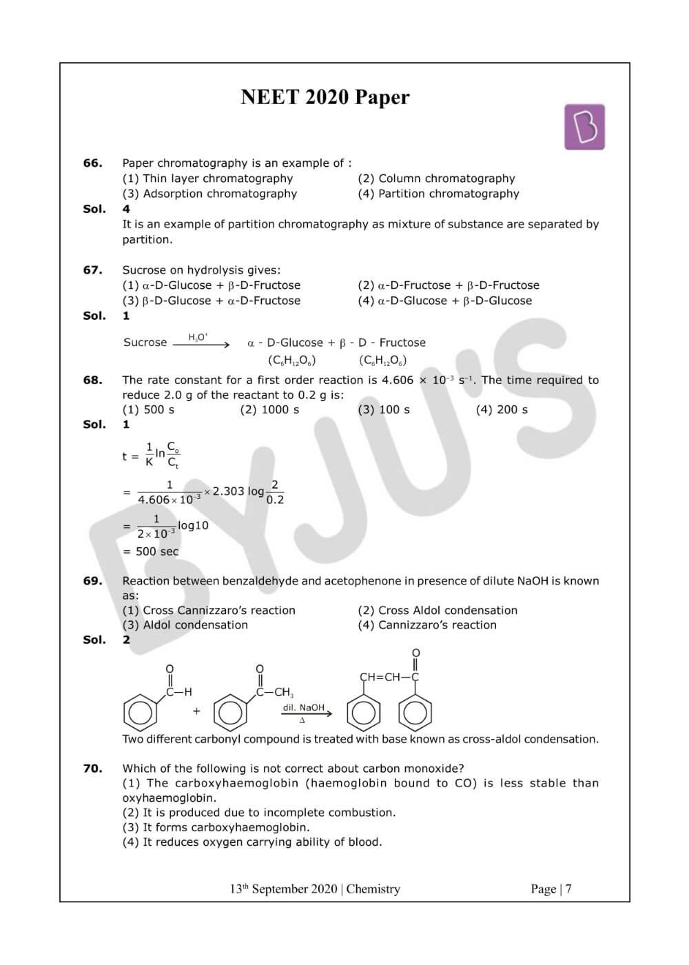 NEET 2020 Question Paper Chemistry Solved With Downloadable PDF NEET 2020 Question Paper Chemistry Solved With Downloadable PDF