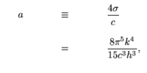 How do you calculate the radiation constant?