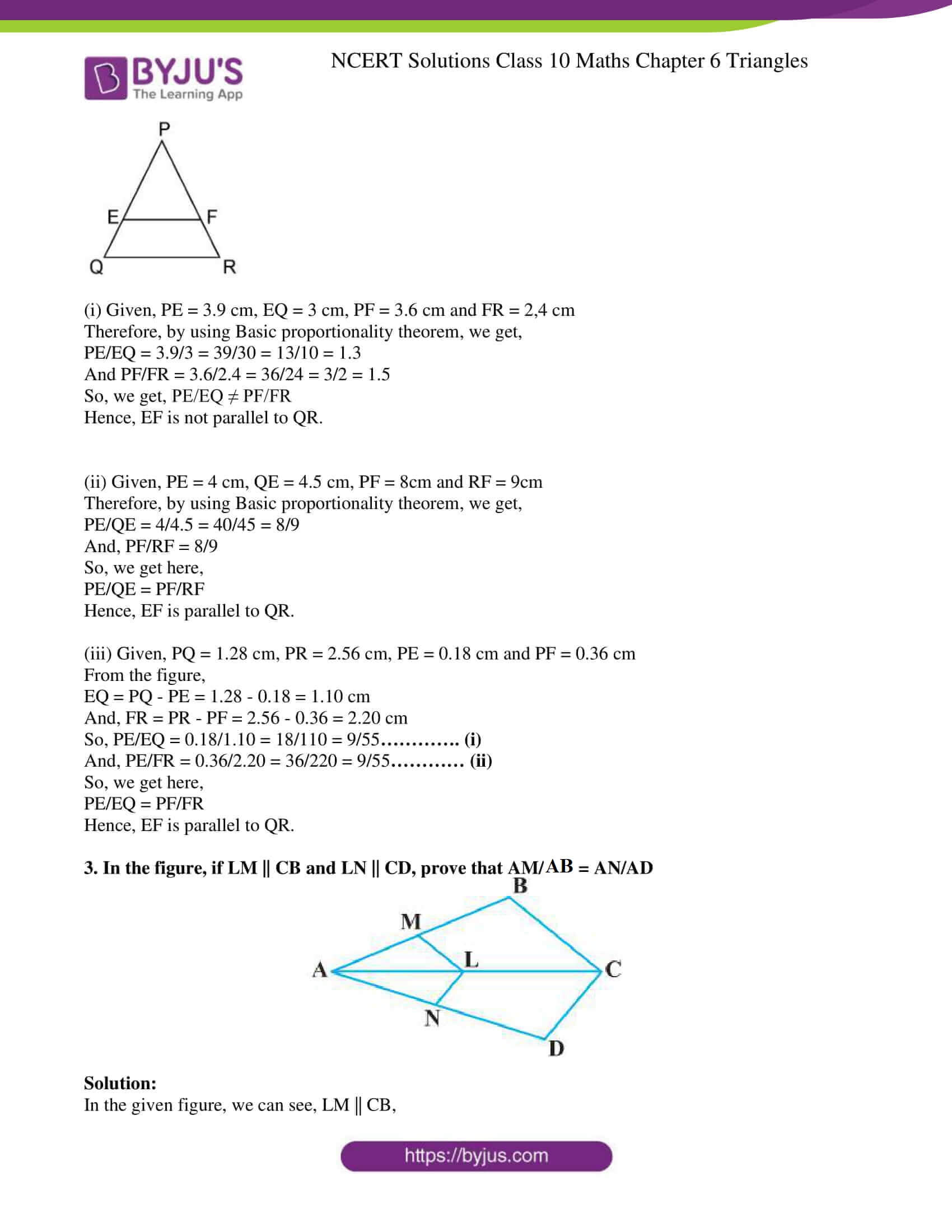 NCERT Solutions For Class 10 Maths Chapter 6 Triangles NCERT Solutions For Class 10 Maths Chapter 6 Triangles