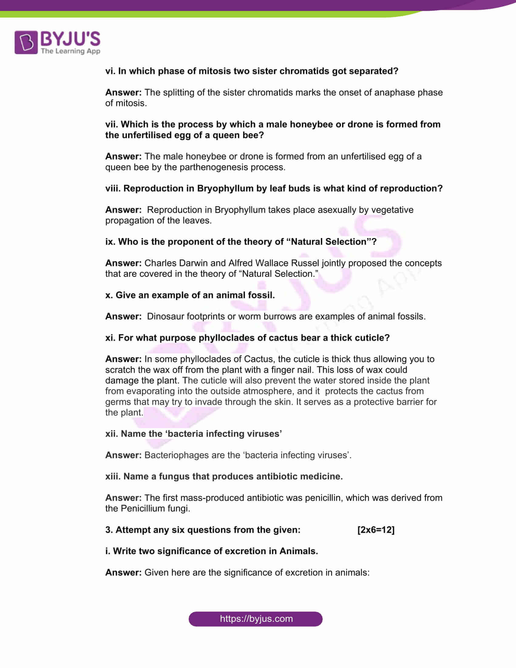 West Bengal Madhyamik Board Class 10 Life Science 2016 Question Paper