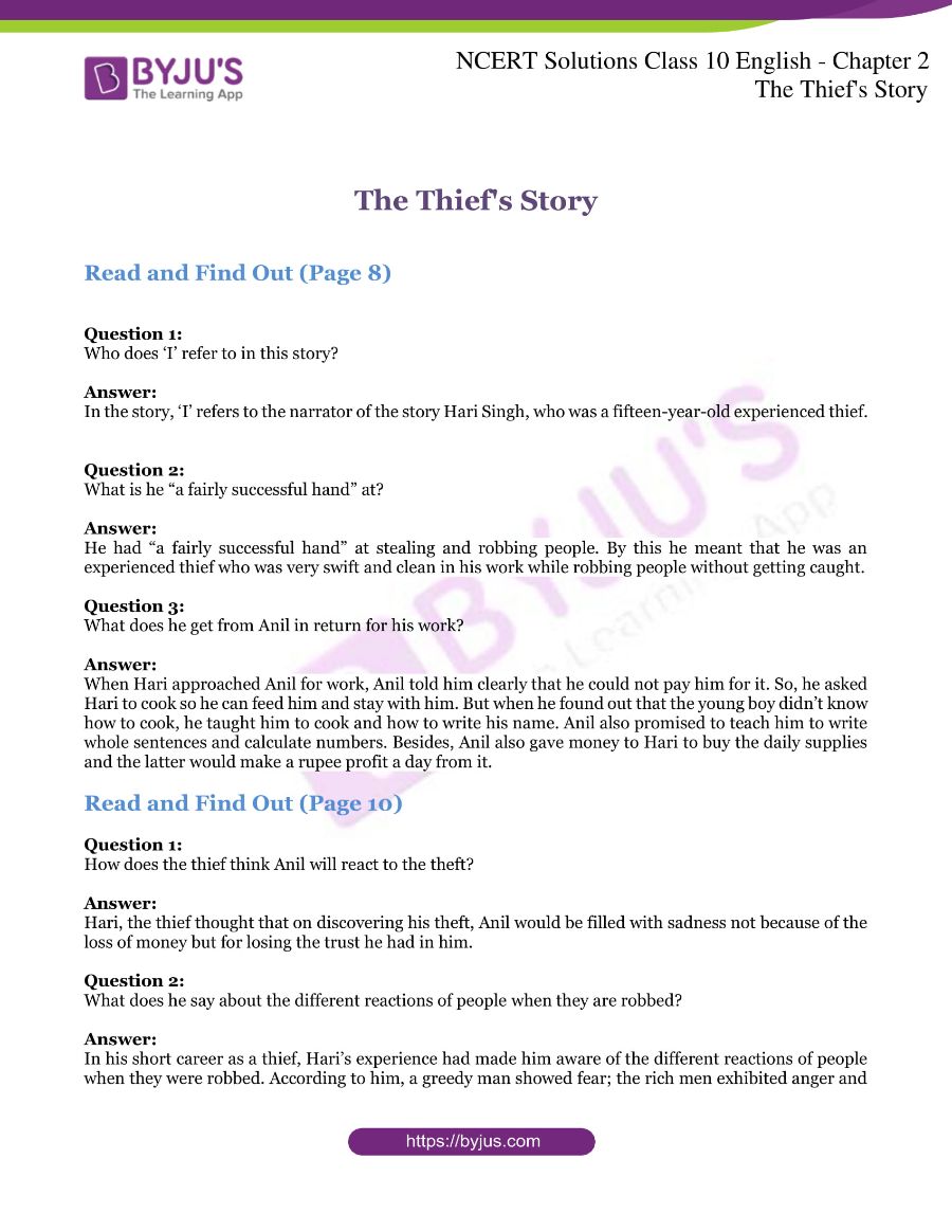 NCERT Solutions For Class 10 English Supplementary Chapter 2 - Download ...