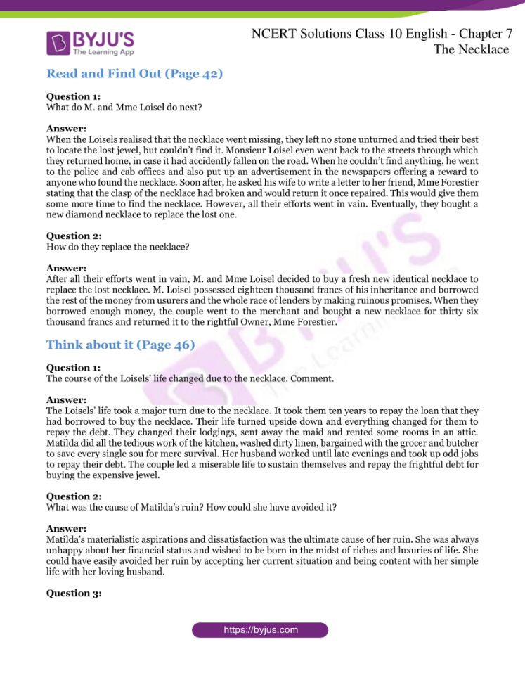 NCERT Solutions For Class 10 English Supplementary Chapter 7 Download