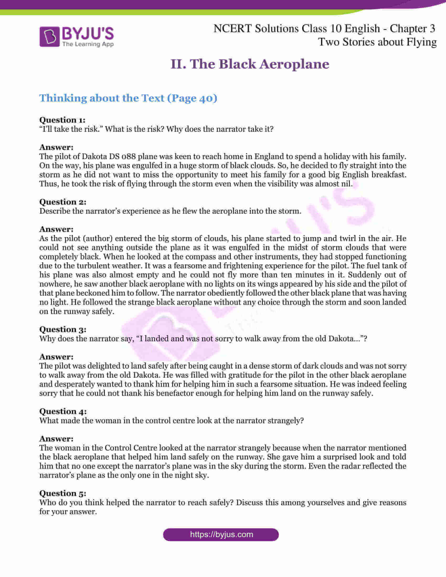 NCERT Solutions For Class 10 English Chapter 3 NCERT Solutions For Class 10 English Chapter 3