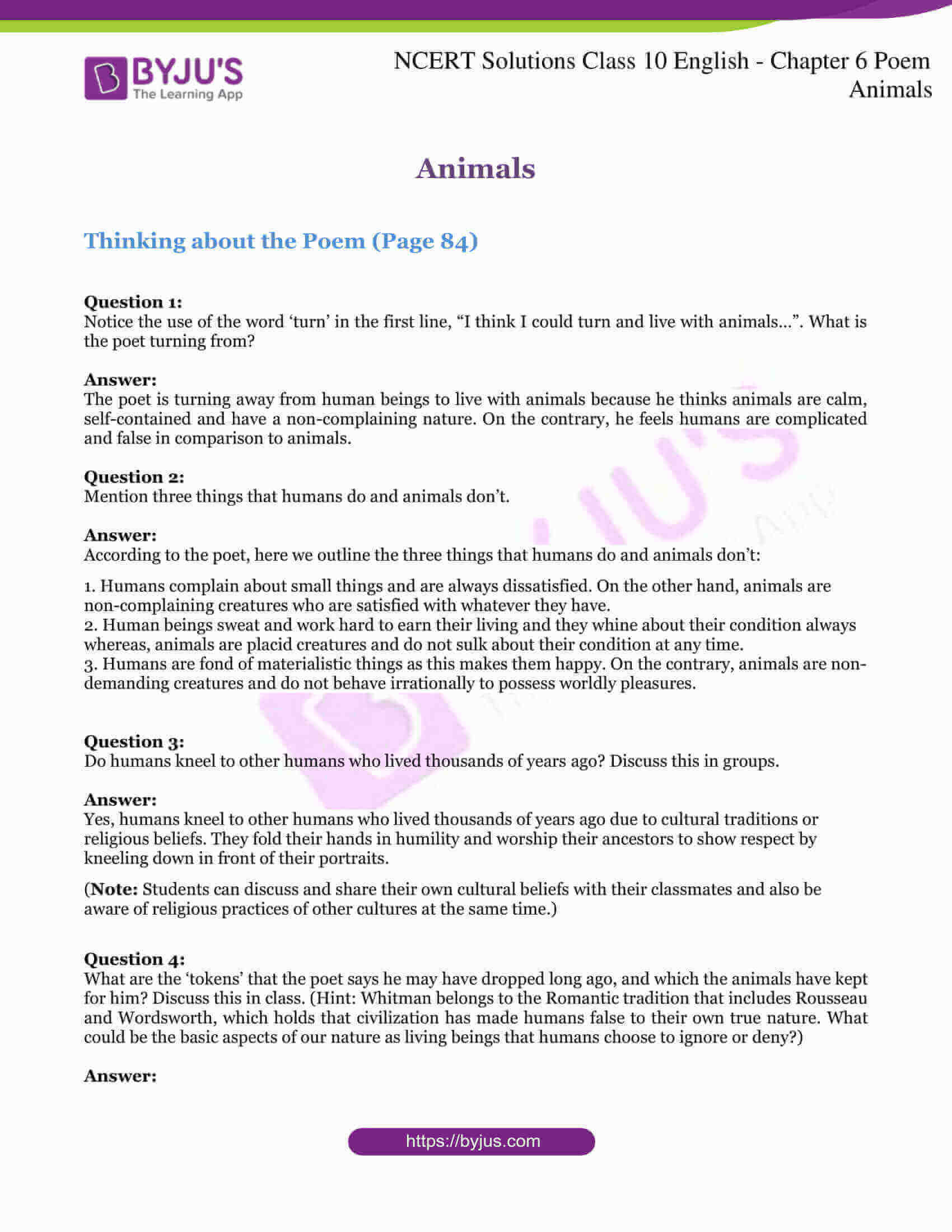 NCERT Solutions For Class 10 English First Flight Chapter 6 The Hundred ...
