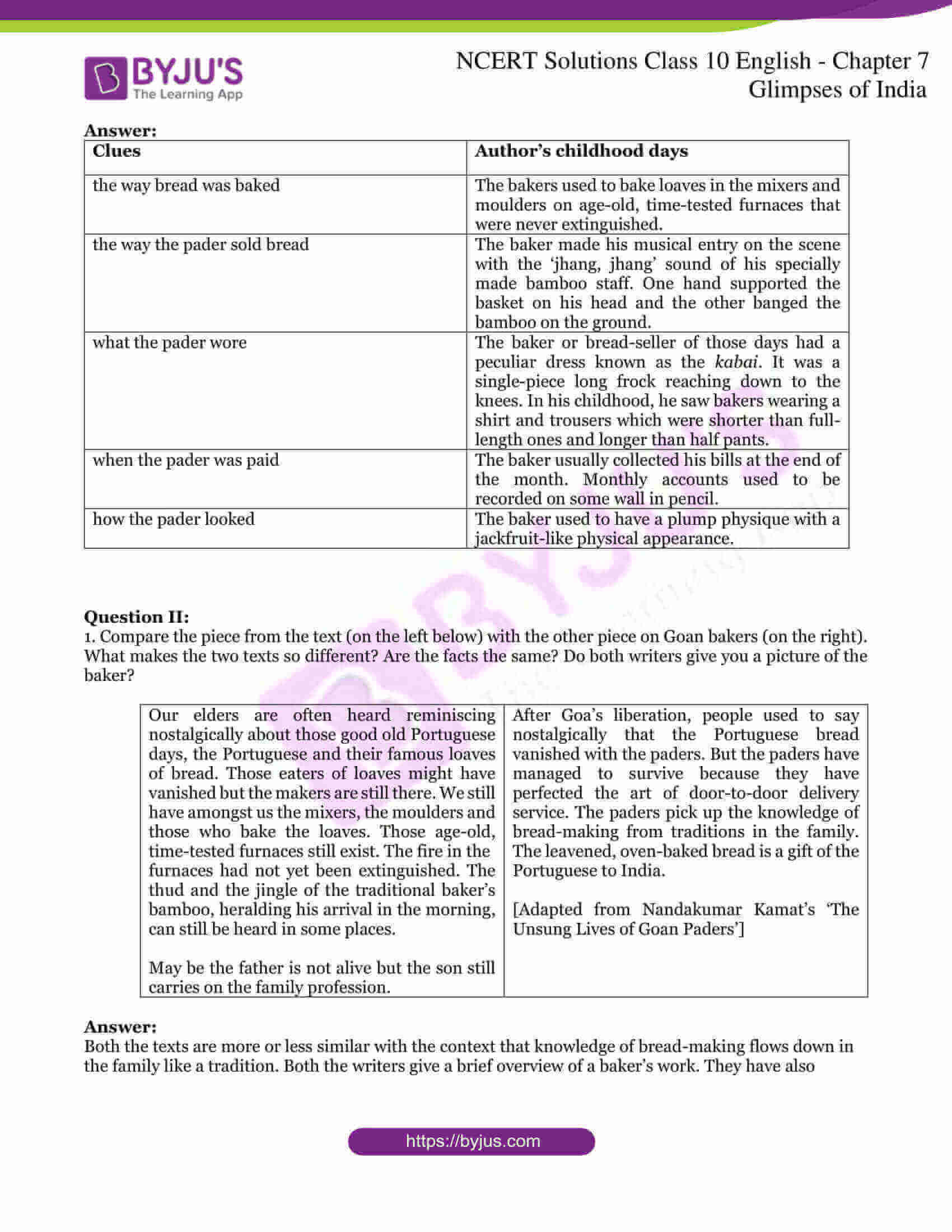 NCERT Solutions For Class 10 English First Flight Chapter 7 Glimpses of India, The Trees