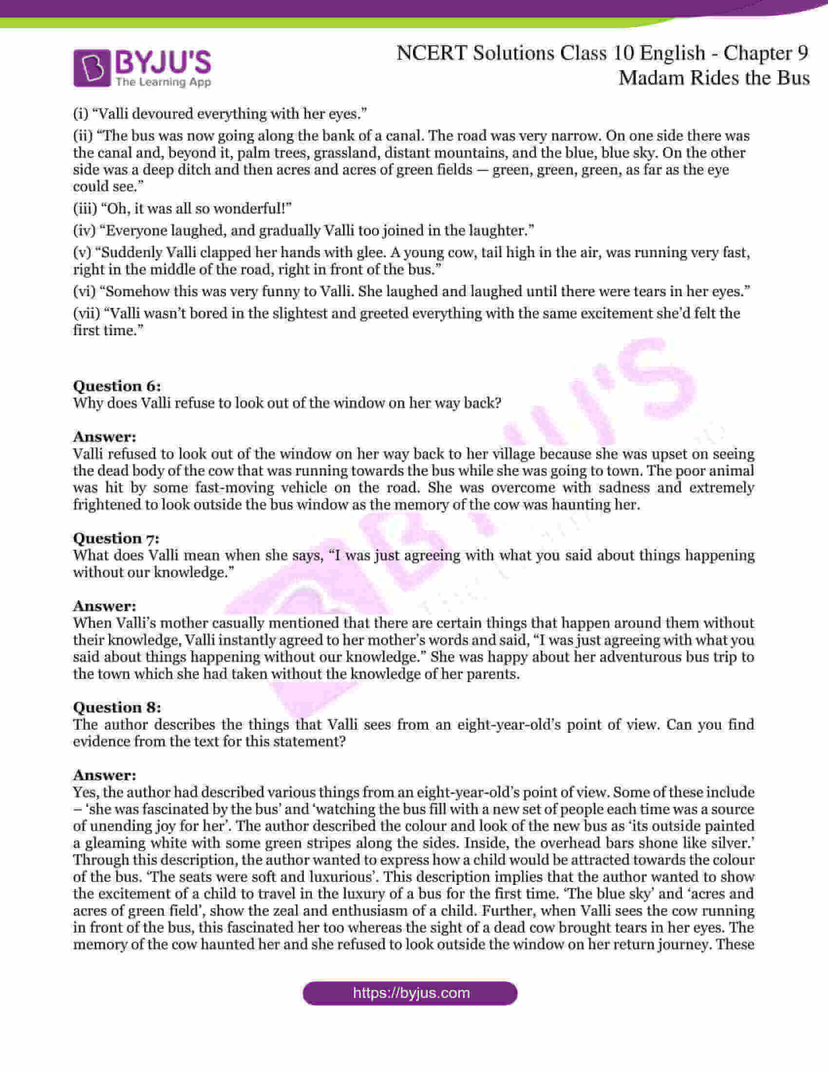 NCERT Solutions for Class 10 English Chapter 9