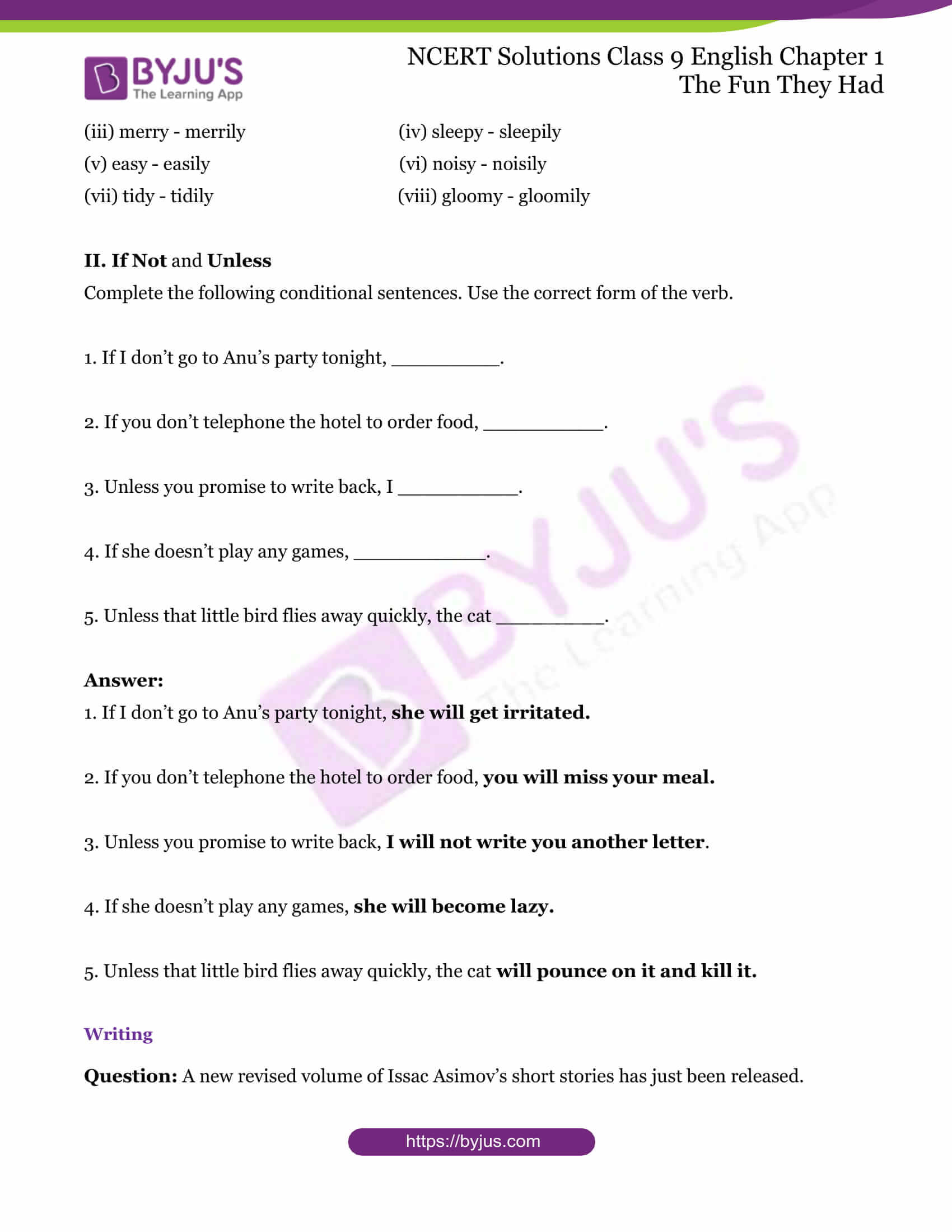 NCERT Solutions For Class 9 English Beehive Chapter 1 The Fun They Had NCERT Solutions For Class 9 English Beehive Chapter 1 The Fun They Had