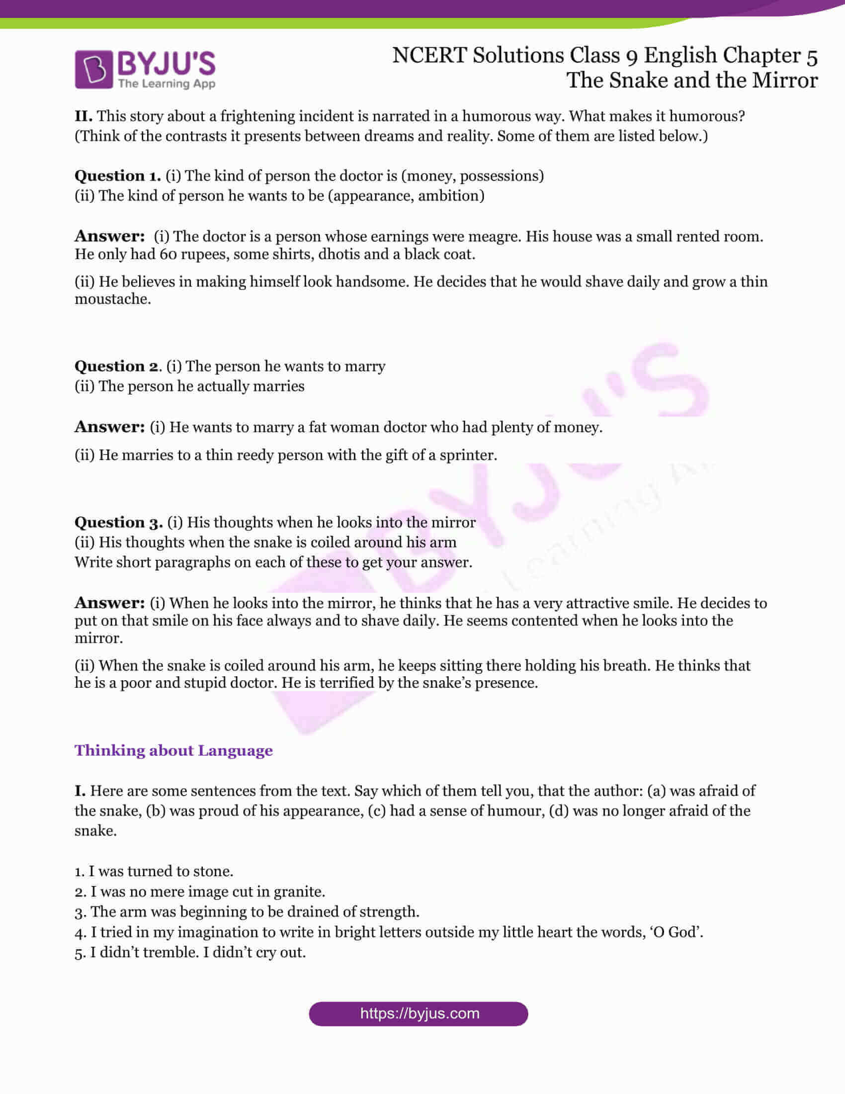 NCERT Solutions For Class 9 English Beehive Chapter 5 The Snake And The NCERT Solutions For Class 9 English Beehive Chapter 5 The Snake And The