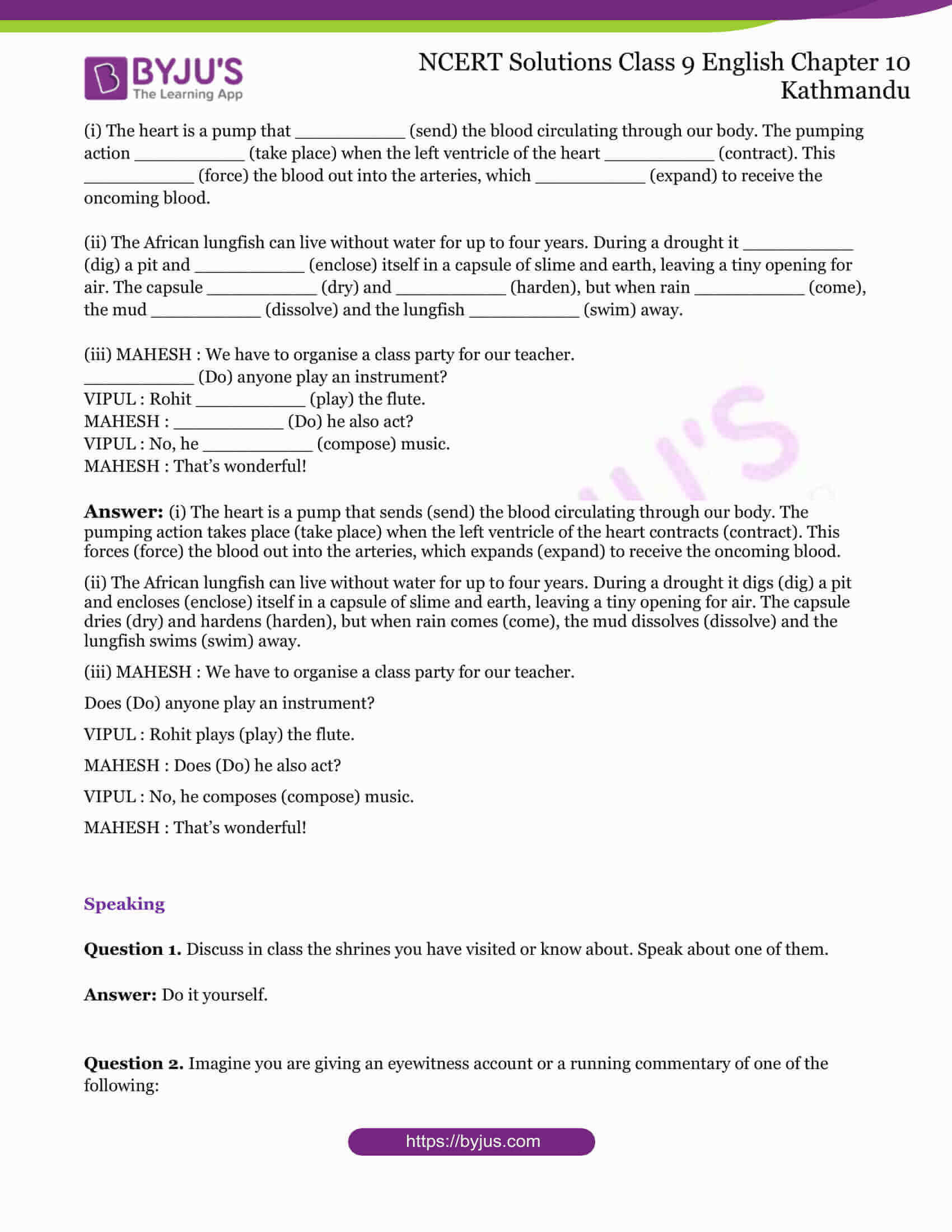 Ncert Solutions For Class 9 English Beehive Chapter 1 The Road Not Ncert Solutions For Class 9 English Beehive Chapter 1 The Road Not