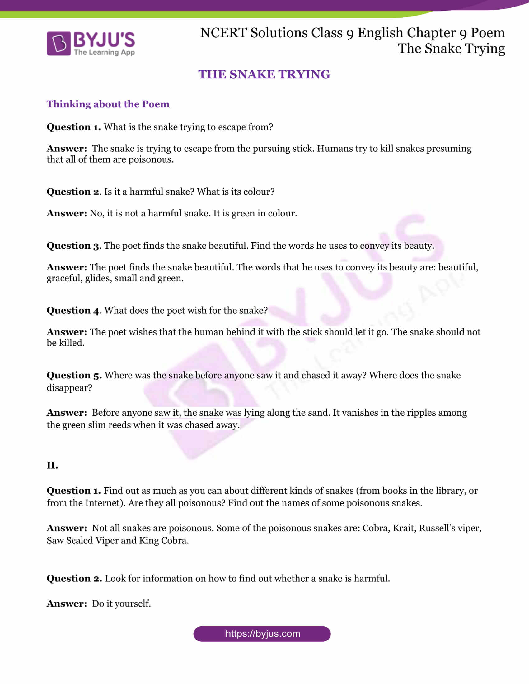 NCERT Solutions for Class 9 English Beehive (Updated for 2020-21) Chapter 9 The Bond of Love and ...