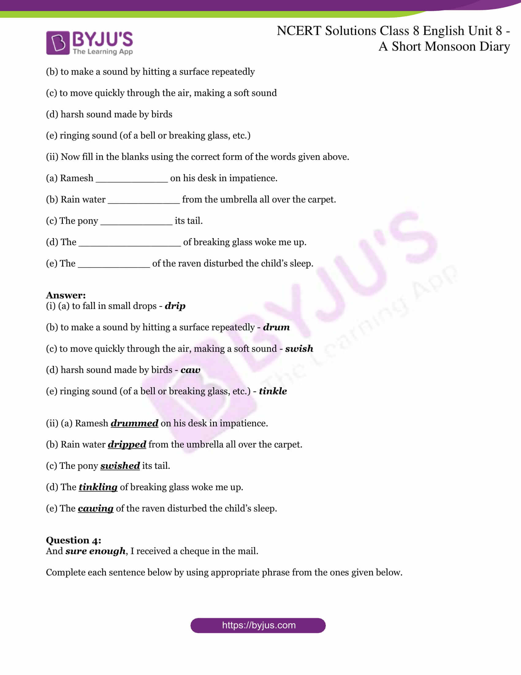 ncert solutions march23 class 8 english unit 8 a short monsoon diary 6