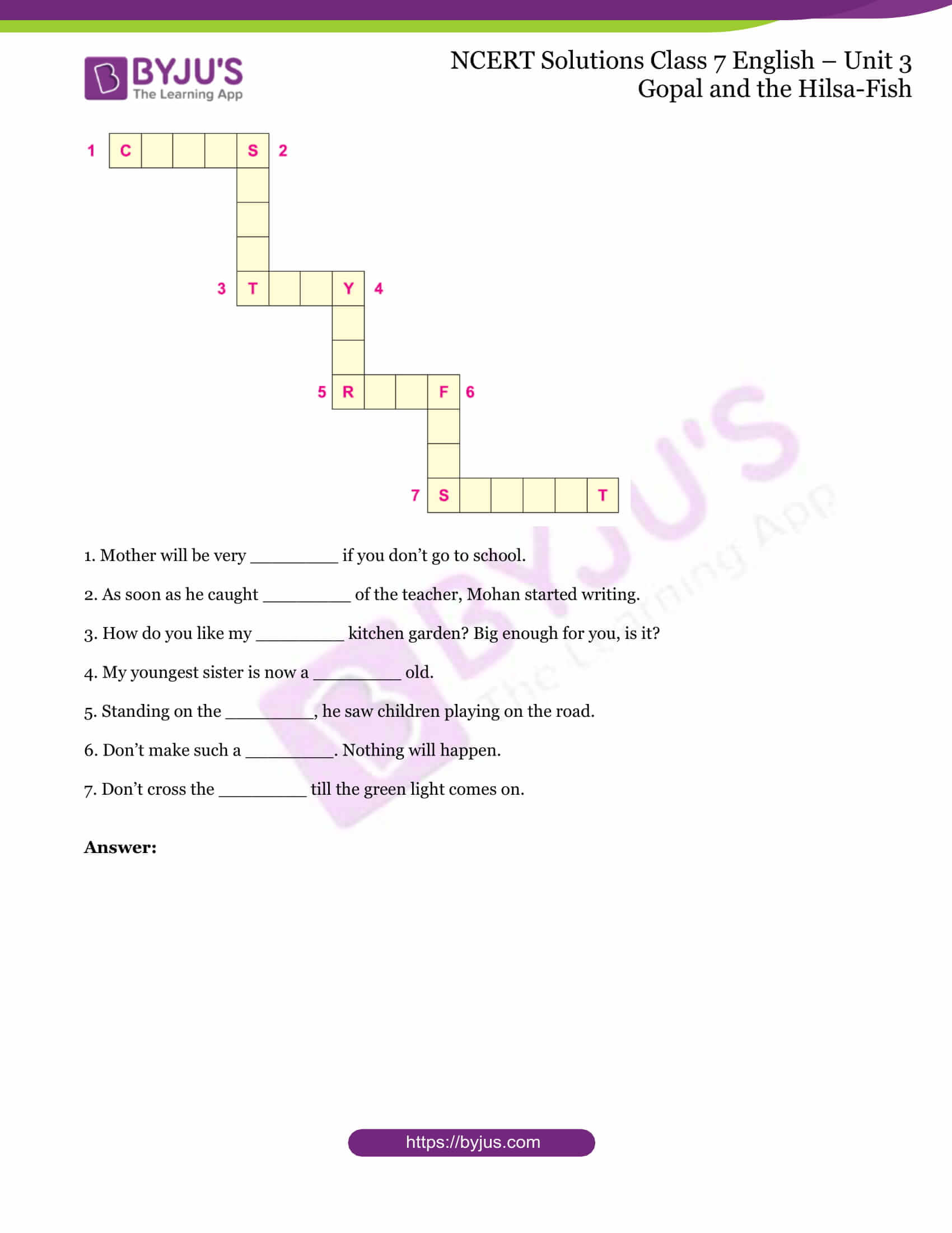 NCERT Solutions For Class 7 English Unit 3 Gopal And The Hilsa Fish 2022 NCERT Solutions For Class 7 English Unit 3 Gopal And The Hilsa Fish 2022