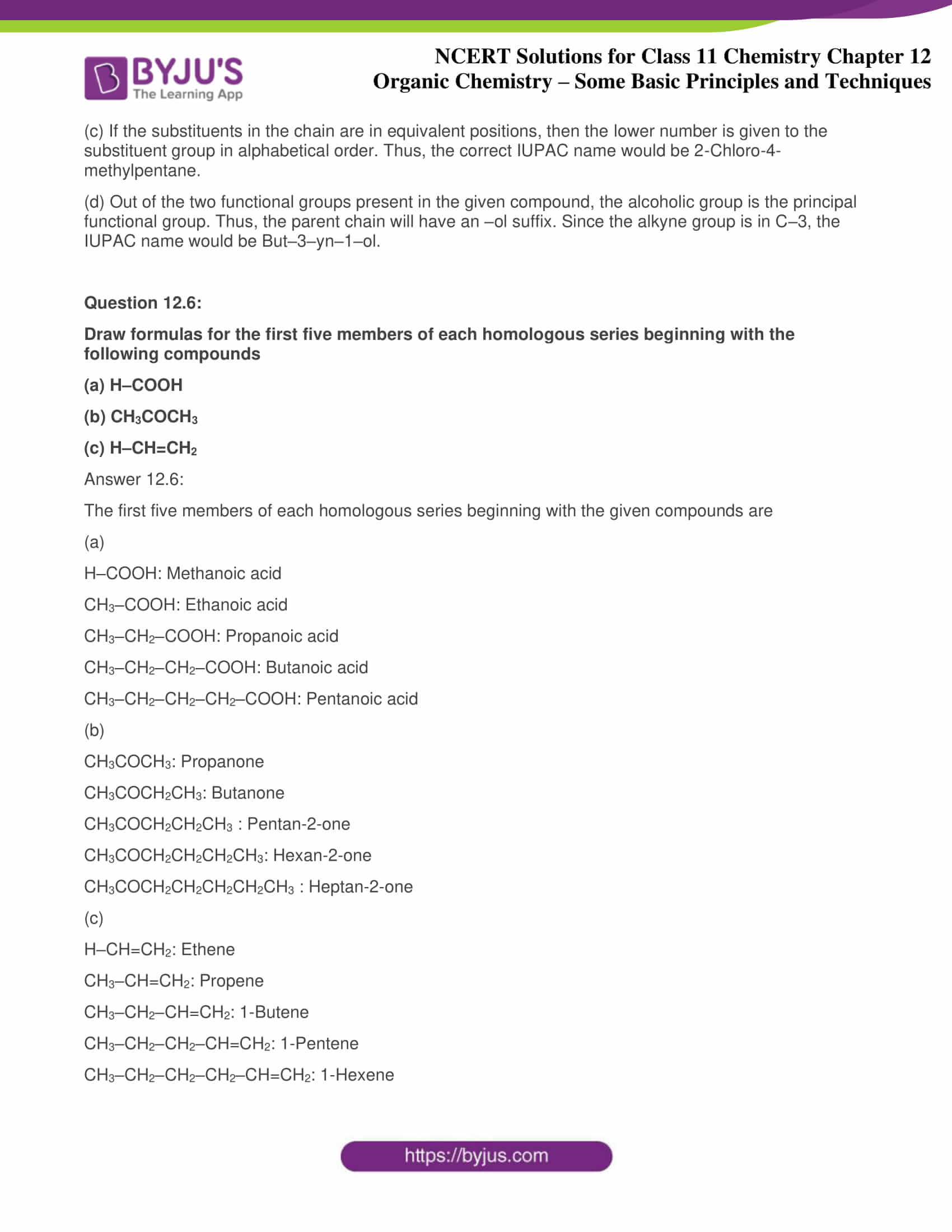 NCERT Solutions for Class 11 Chemistry Chapter 12 Organic Chemistry ...
