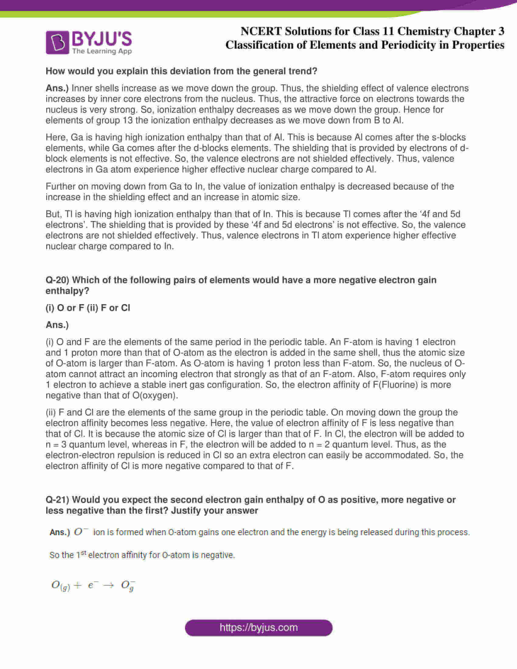 NCERT Solutions for Class 11 Chemistry Chapter 3 Classification of ...