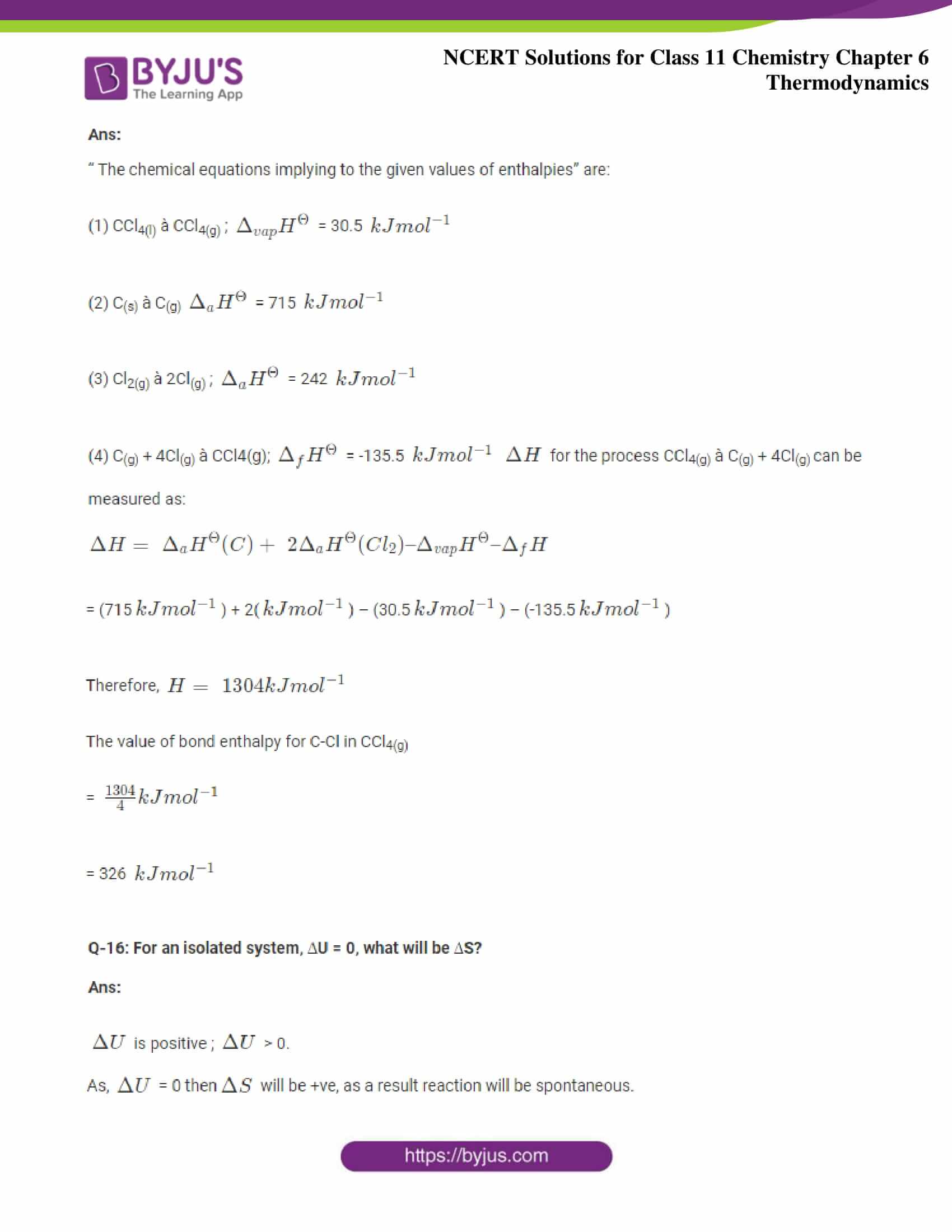 NCERT Solutions For Class 11 Chemistry Chapter 6 Thermodynamics ncert-solutions-for-class-11-chemistry-chapter-6-thermodynamics
