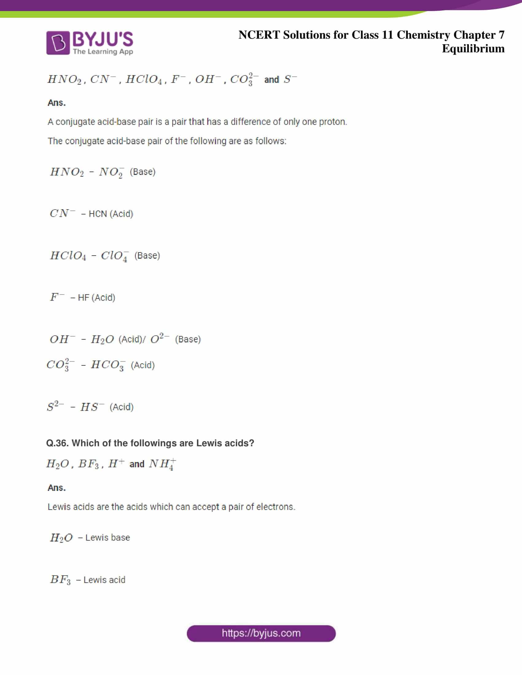 NCERT Solutions for Class 11 Chemistry Chapter 7 Equilibrium