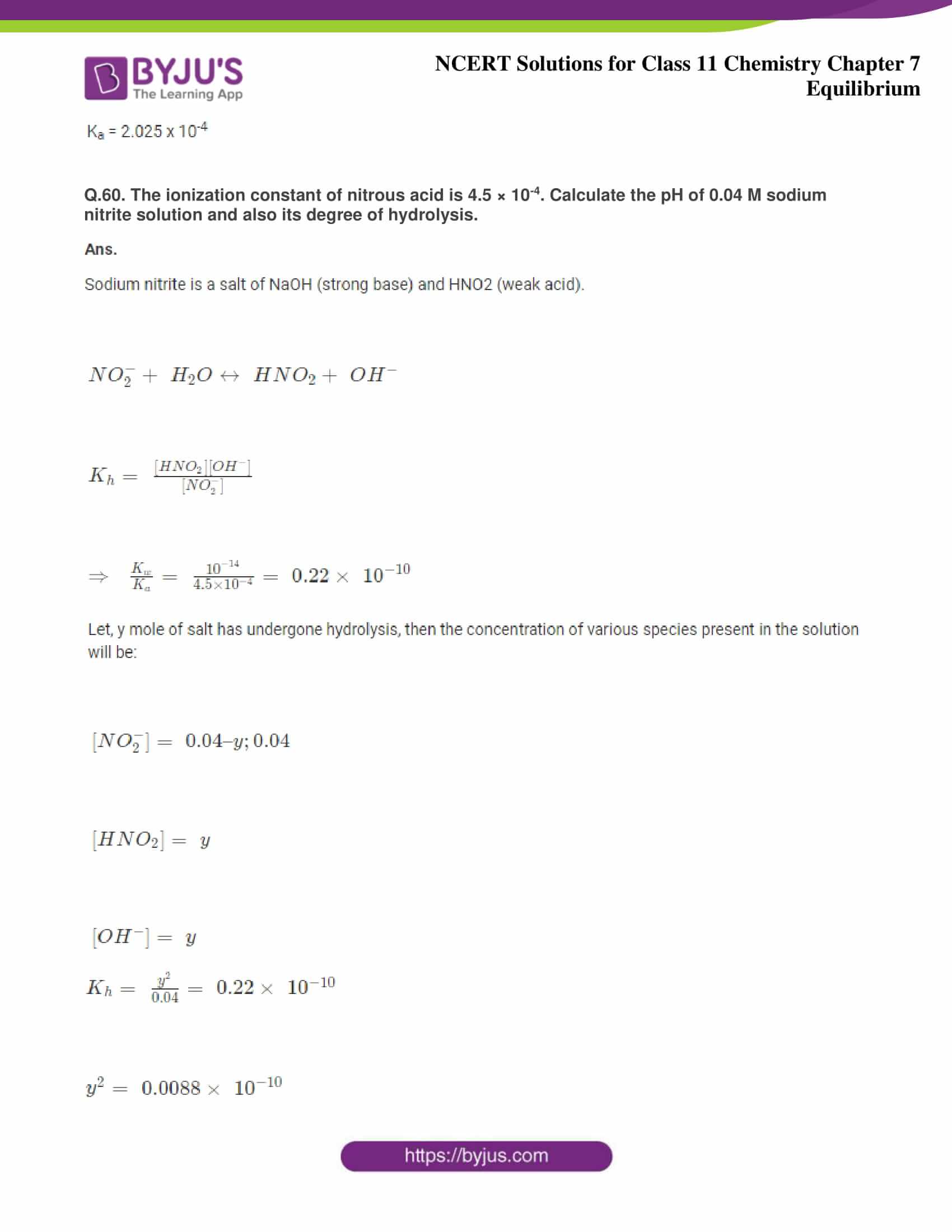 NCERT Solutions for Class 11 Chemistry Chapter 7 Equilibrium