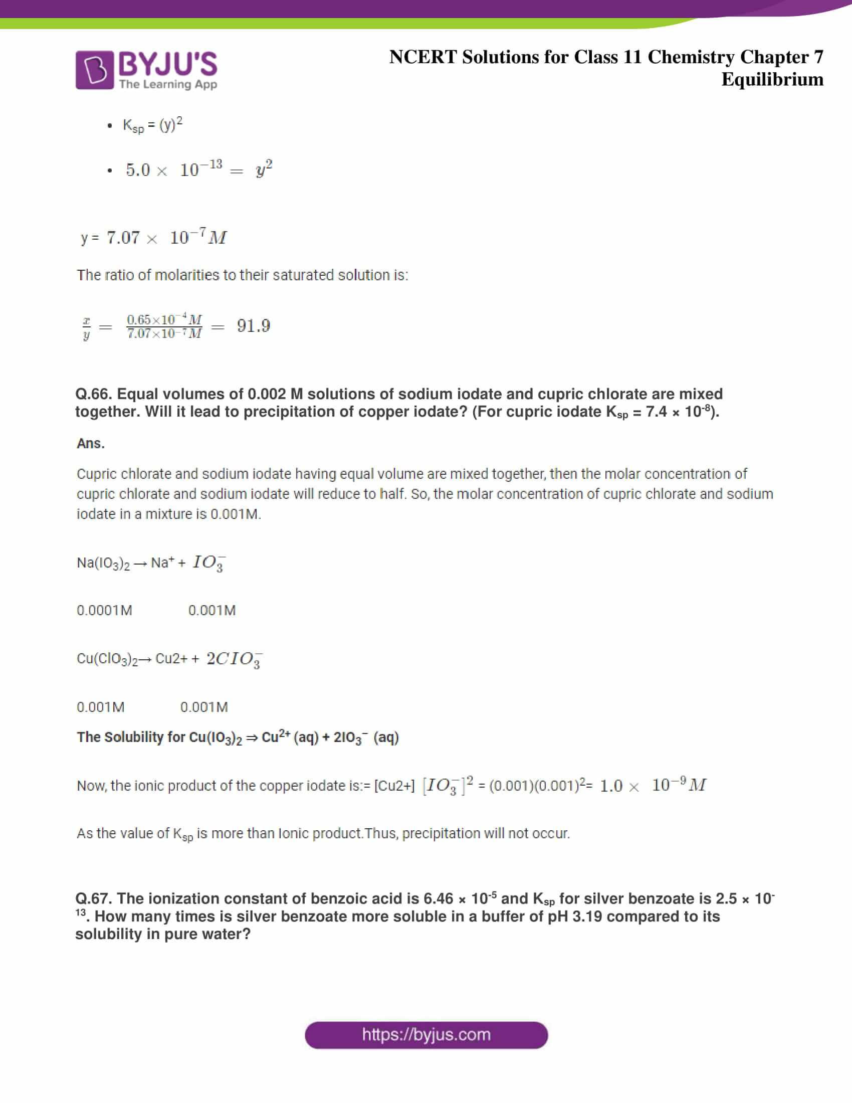 NCERT Solutions for Class 11 Chemistry Chapter 7 Equilibrium