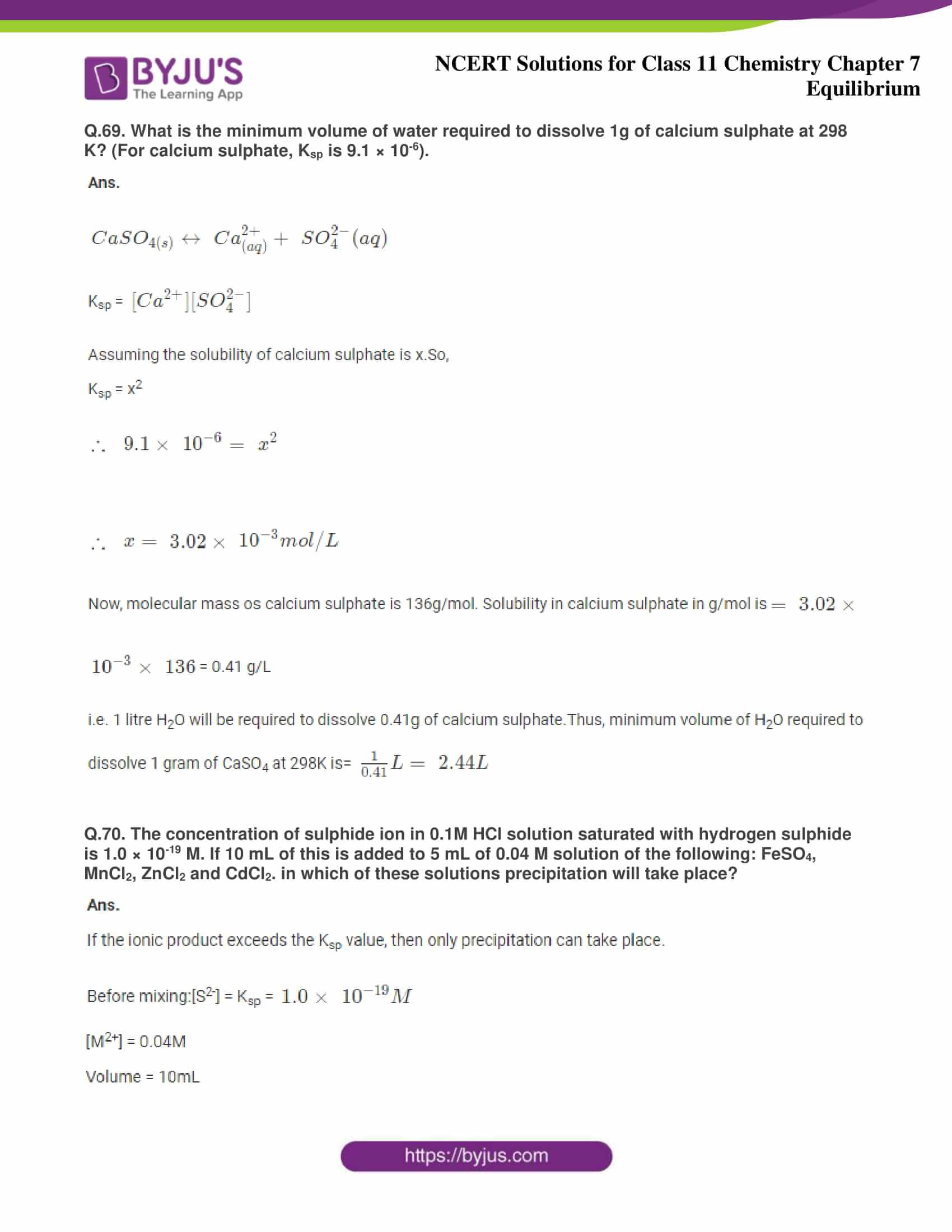 NCERT Solutions for Class 11 Chemistry Chapter 7 Equilibrium