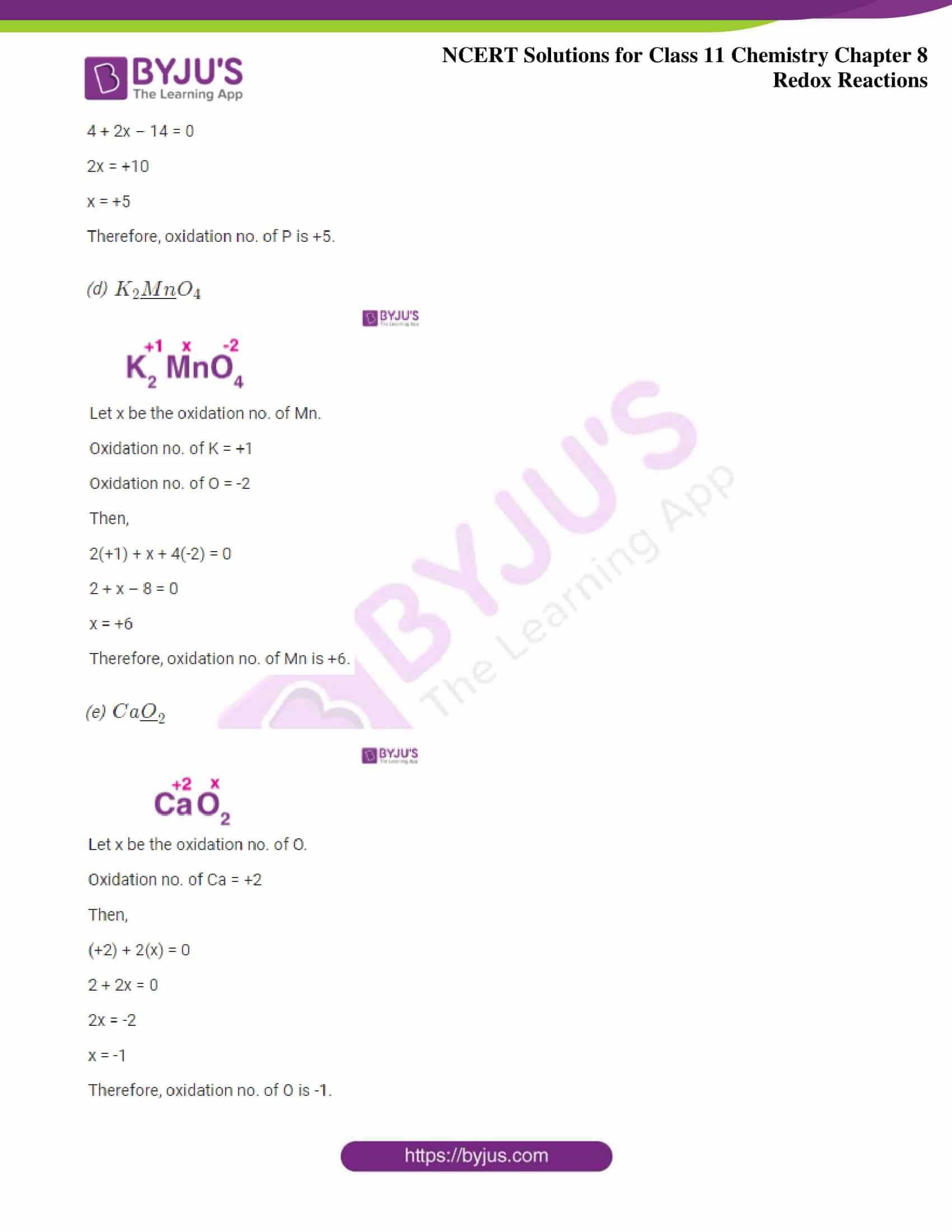 NCERT Solutions for Class 11 Chemistry Chapter 8 Redox Reactions