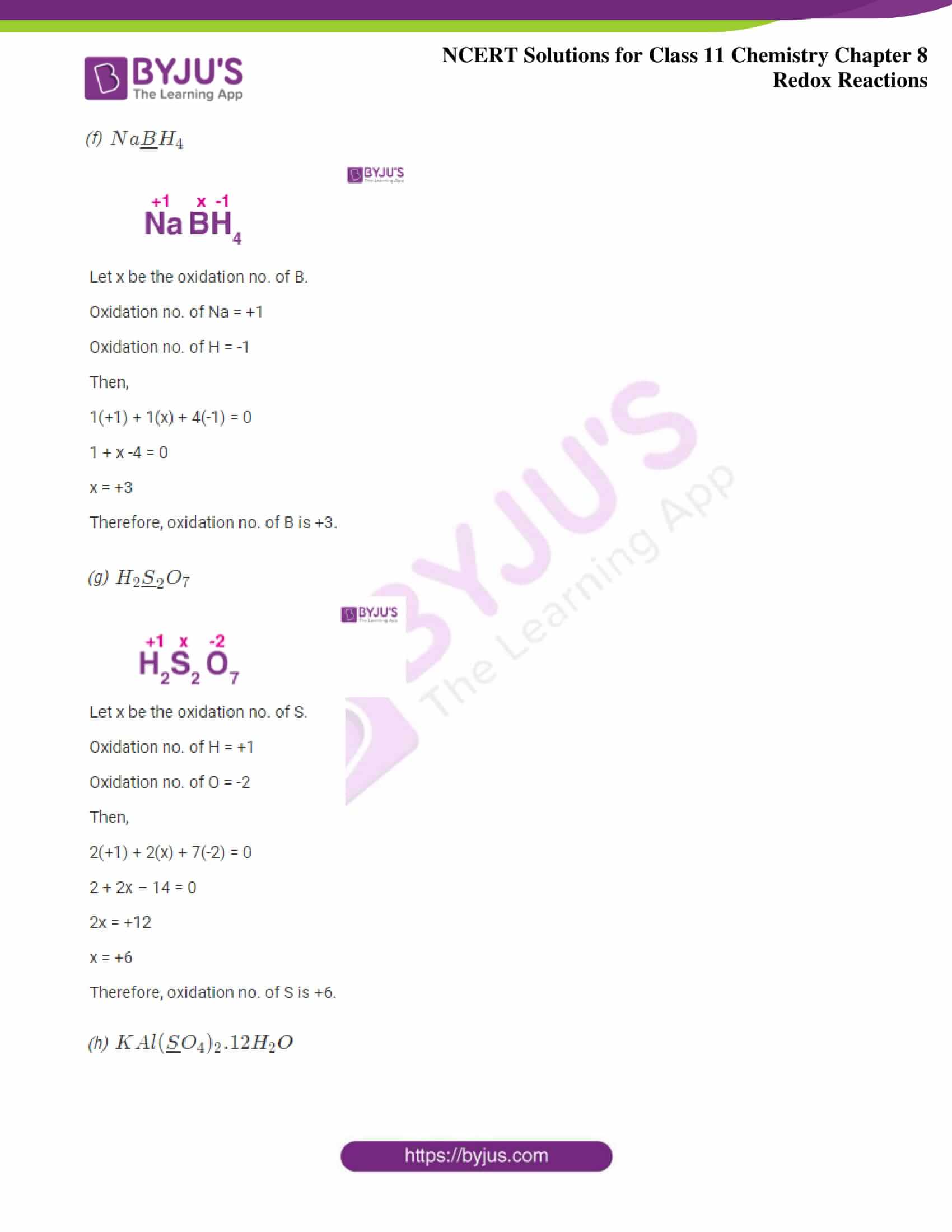 NCERT Solutions for Class 11 Chemistry Chapter 8 Redox Reactions