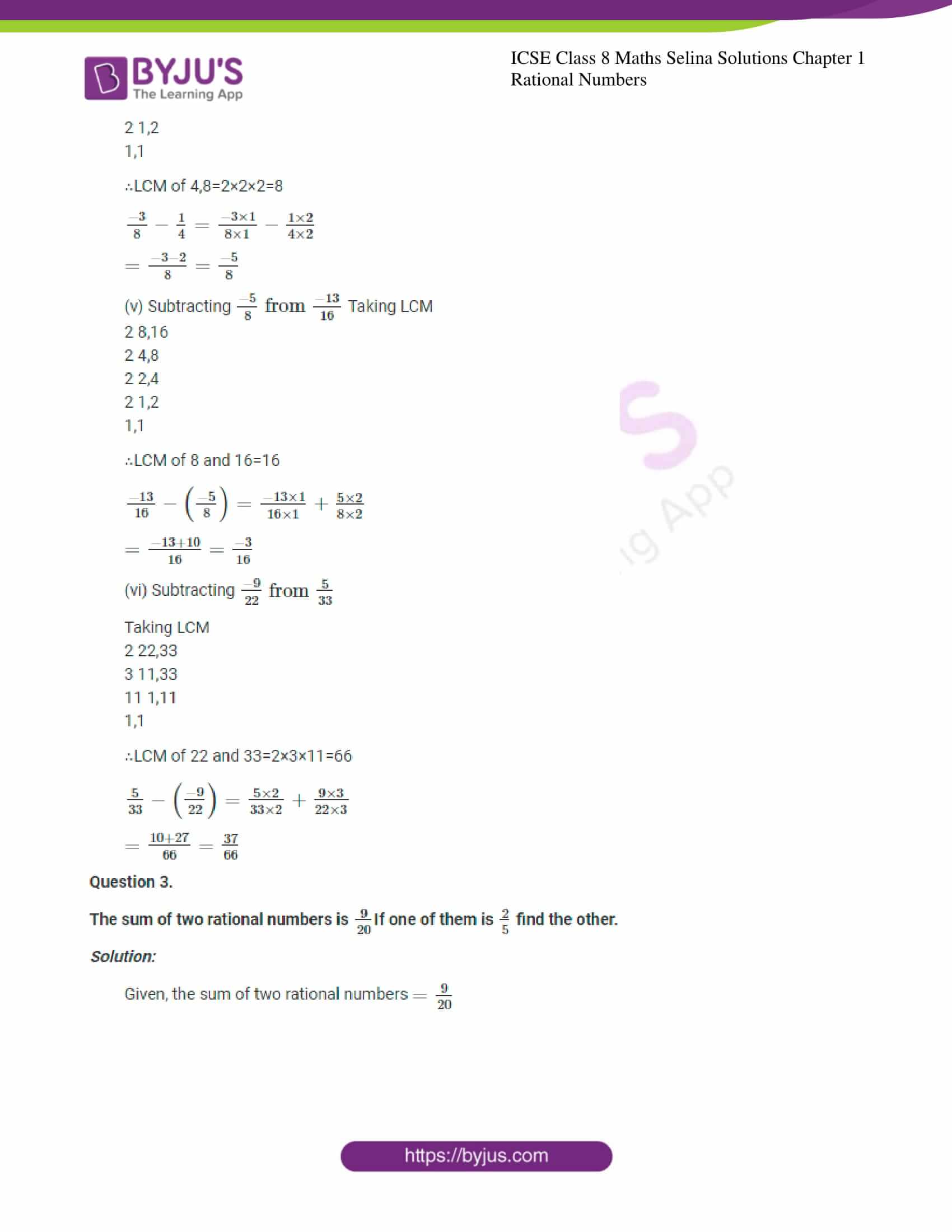 Selina Solutions Class 8 Concise Maths Chapter 1 Rational Numbers Selina Solutions Class 8 Concise Maths Chapter 1 Rational Numbers