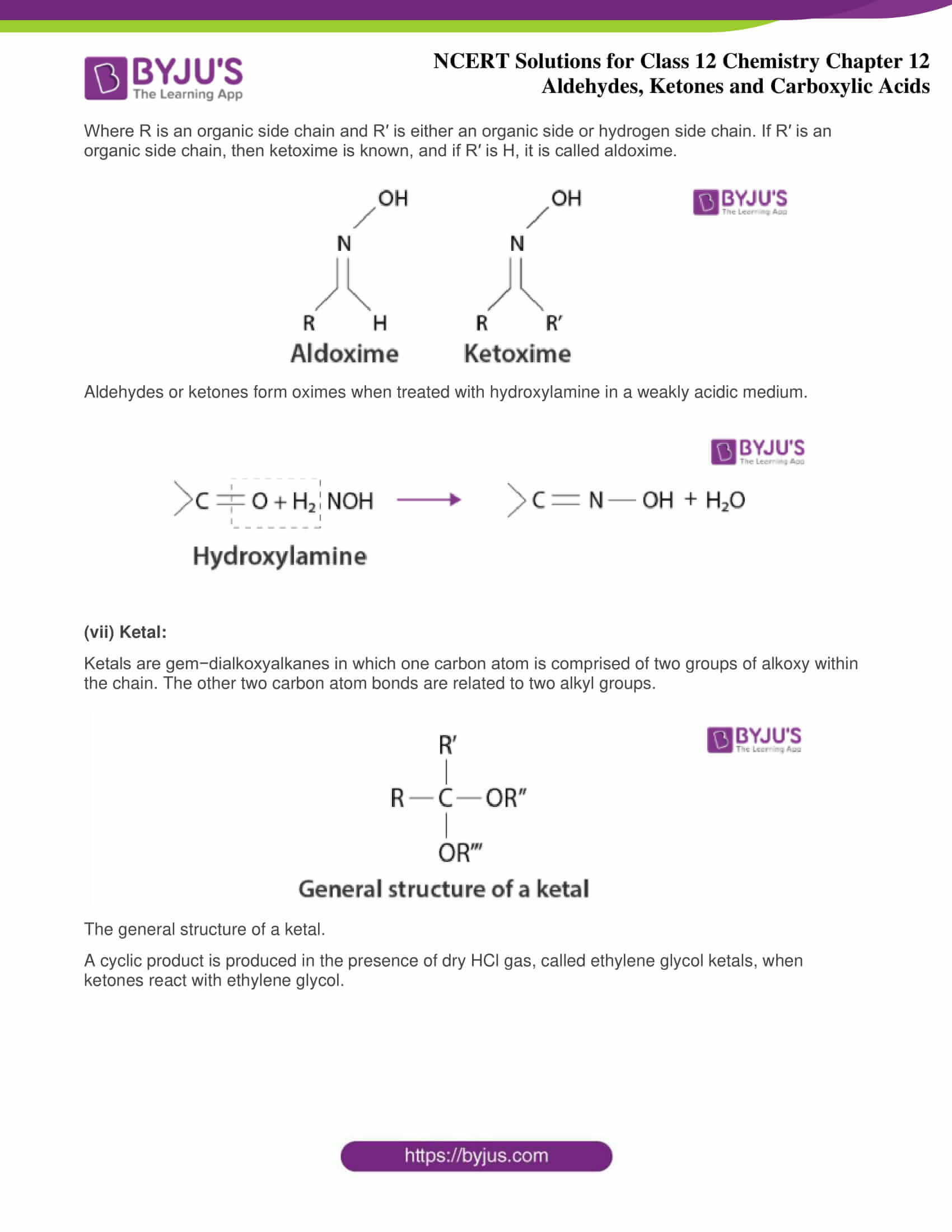 NCERT Solutions for Class 12 Chemistry Chapter 12 Aldehydes, Ketones and Carboxylic Acids