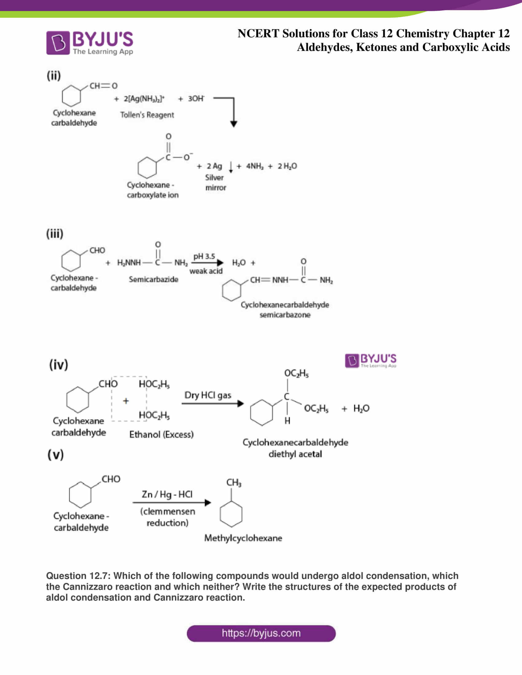 NCERT Solutions for Class 12 Chemistry Chapter 12 Aldehydes, Ketones and Carboxylic Acids