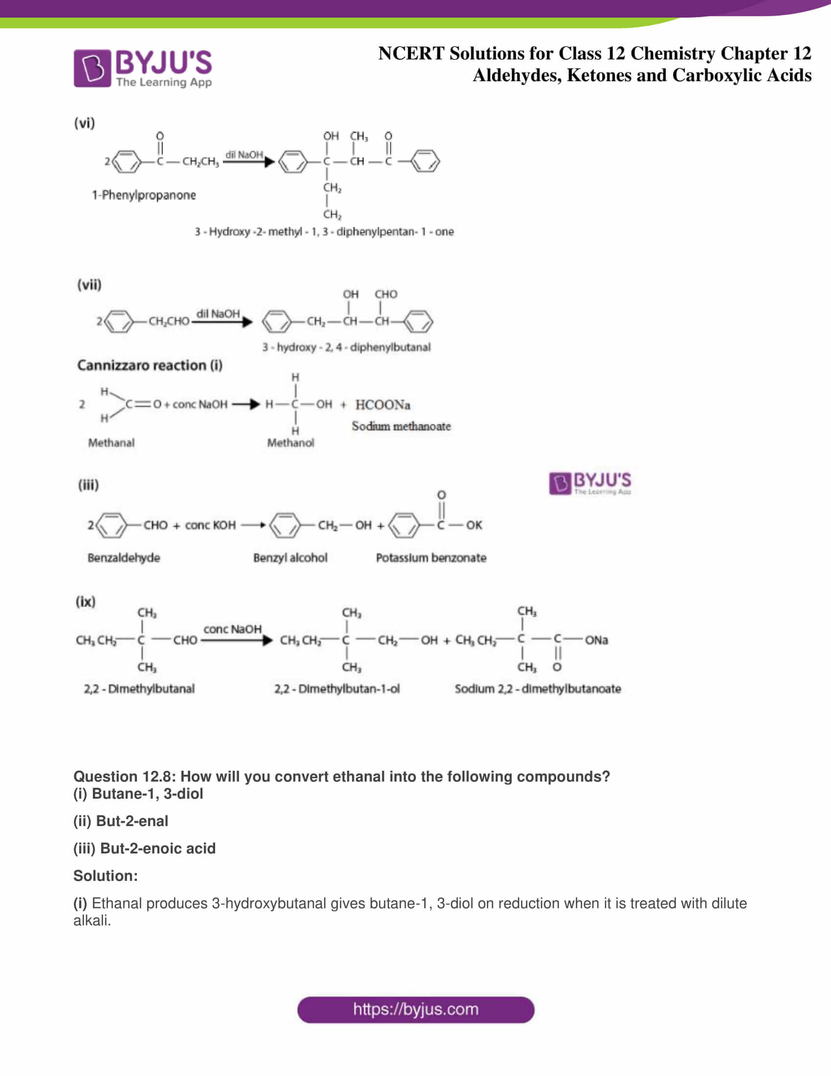 NCERT Solutions for Class 12 Chemistry Chapter 12 Aldehydes, Ketones and Carboxylic Acids