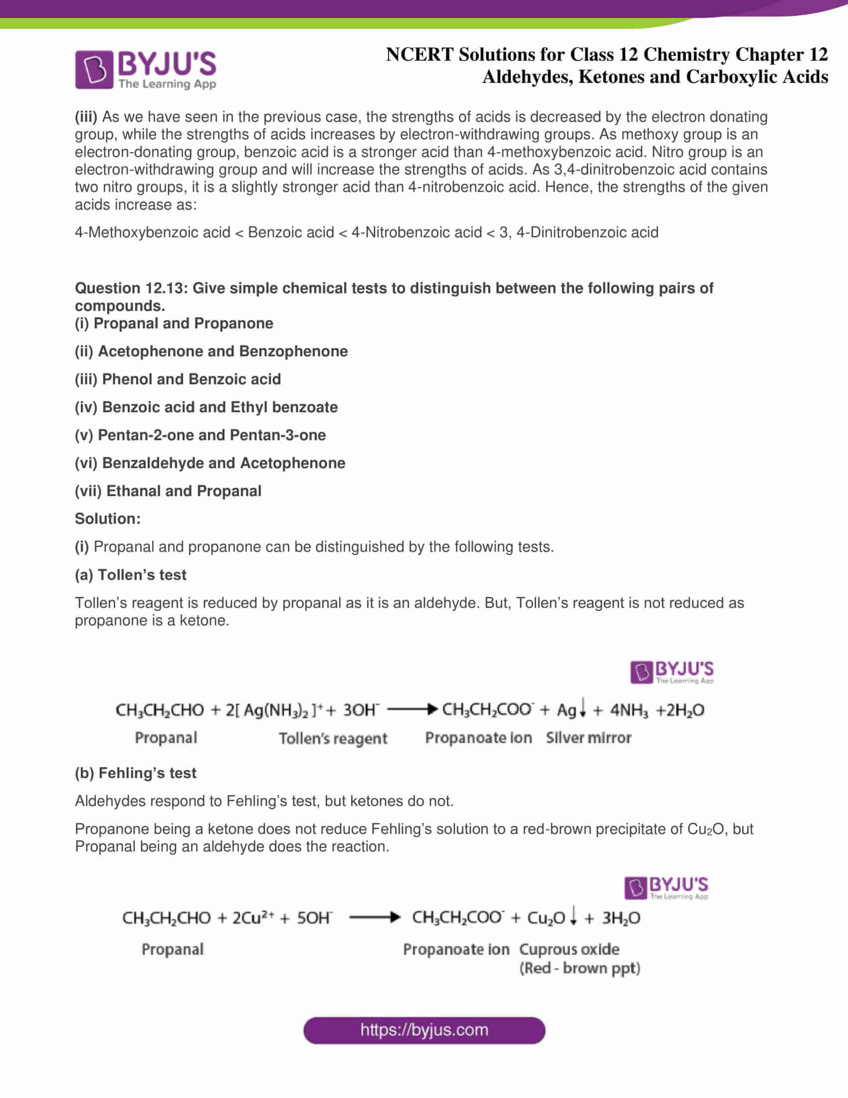 NCERT Solutions for Class 12 Chemistry Chapter 12 Aldehydes, Ketones ...
