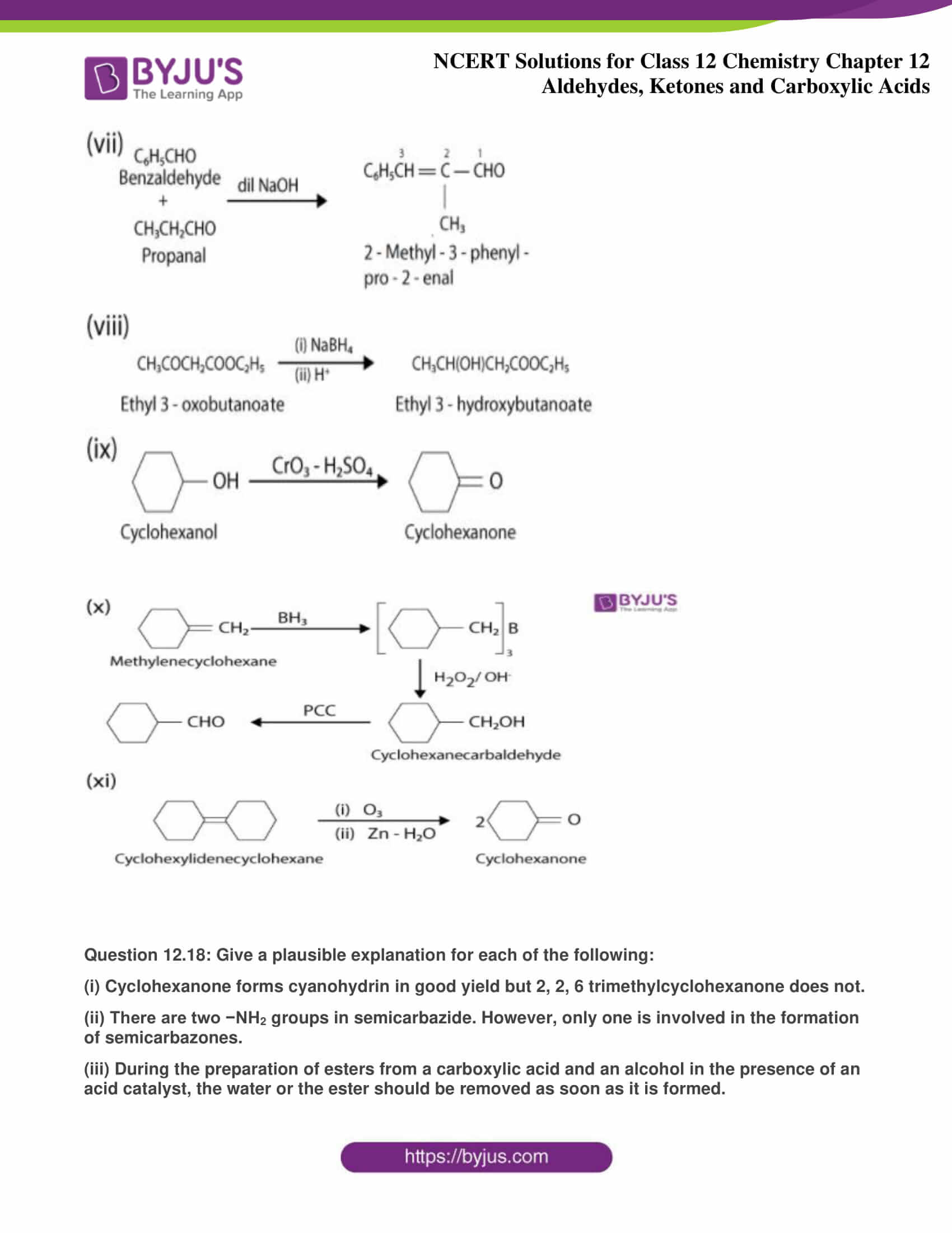 NCERT Solutions for Class 12 Chemistry Chapter 12 Aldehydes, Ketones and Carboxylic Acids