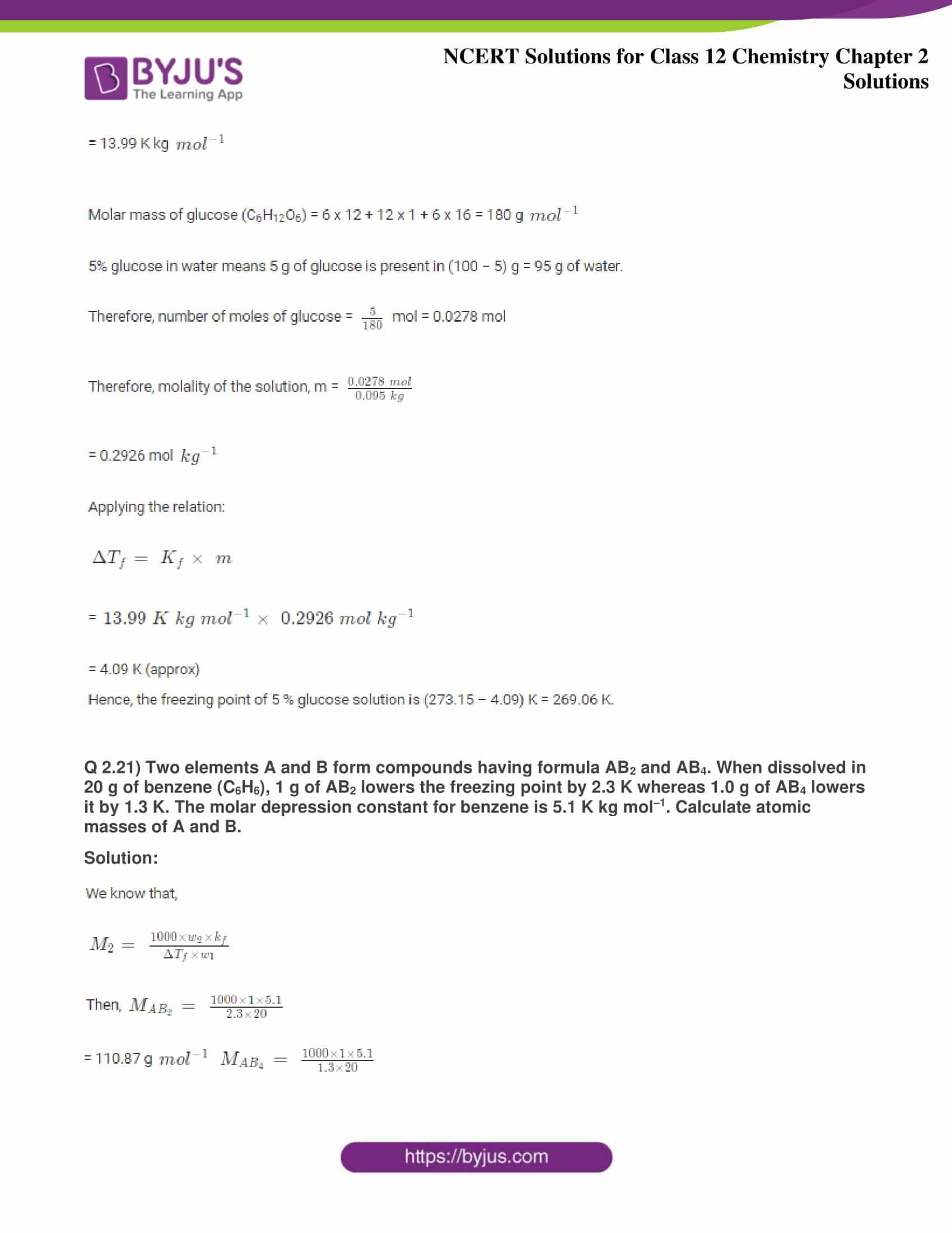 NCERT Solutions for Class 12 Chemistry Chapter 2 Solutions