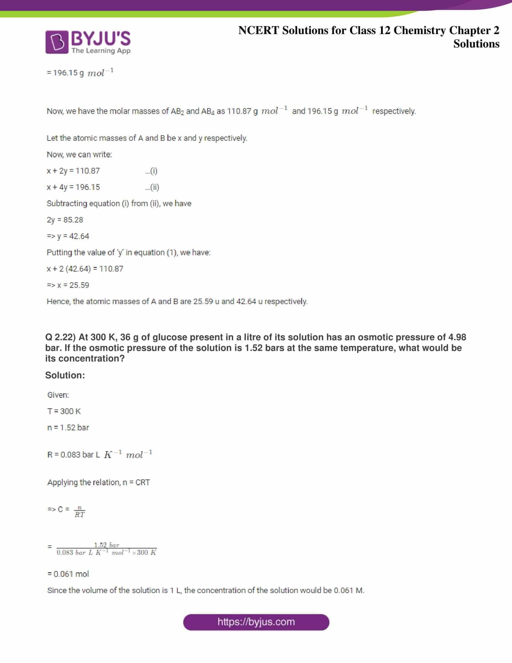 NCERT Solutions for Class 12 Chemistry Chapter 2 Solutions