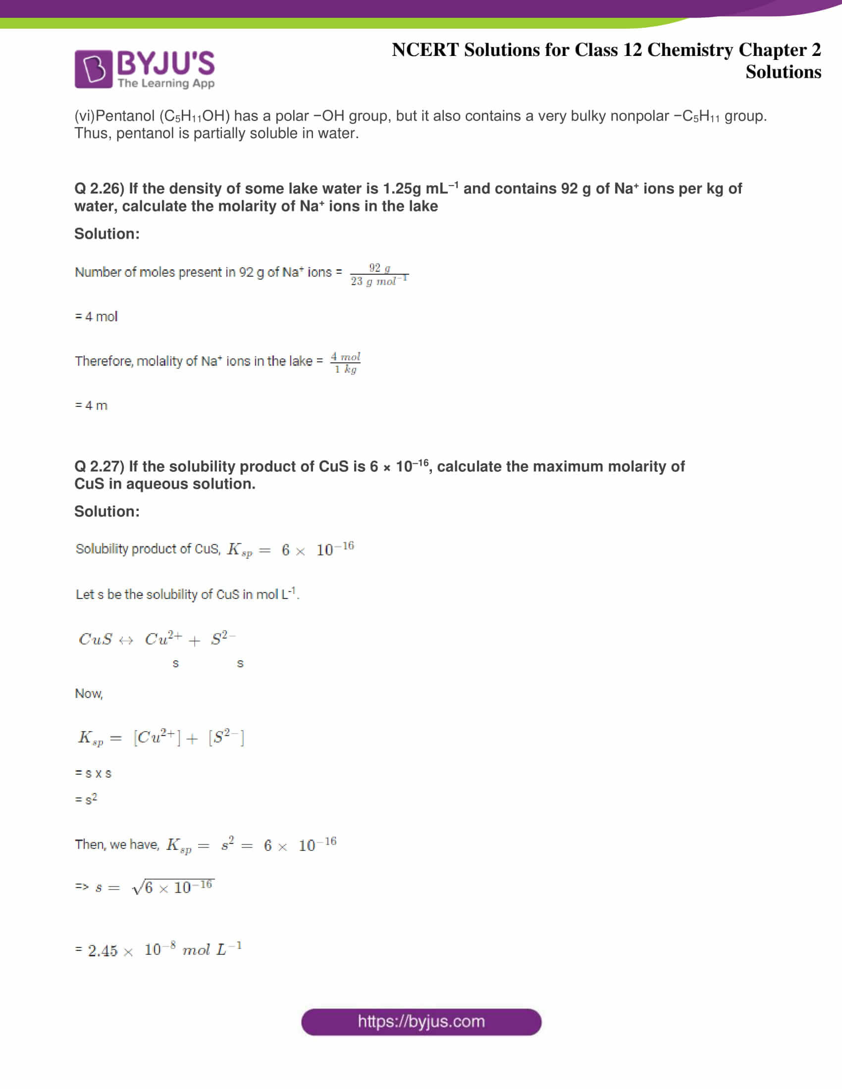 NCERT Solutions for Class 12 Chemistry Chapter 2 Solutions