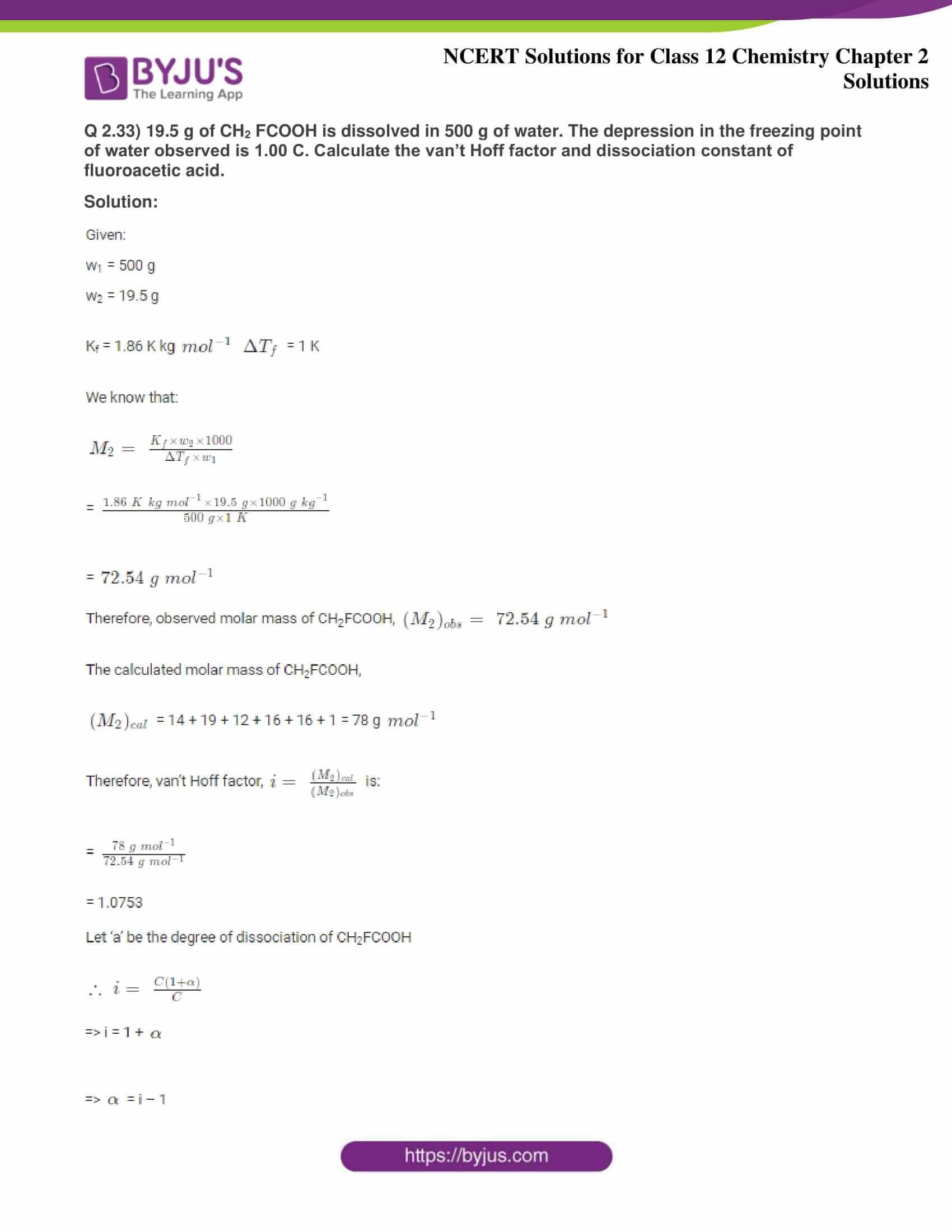 NCERT Solutions for Class 12 Chemistry Chapter 2 Solutions