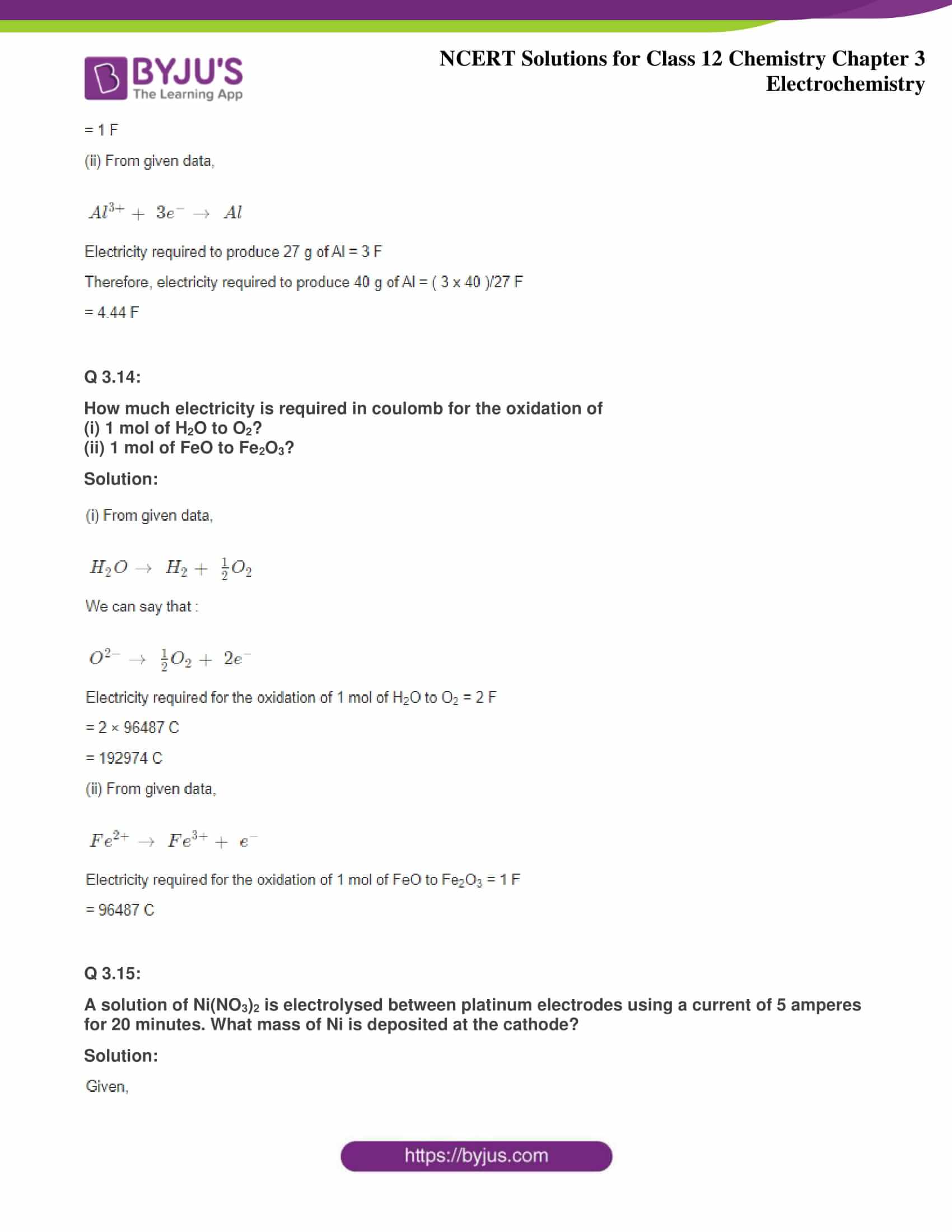 NCERT Solutions for Class 12 Chemistry Chapter 3 Electrochemistry