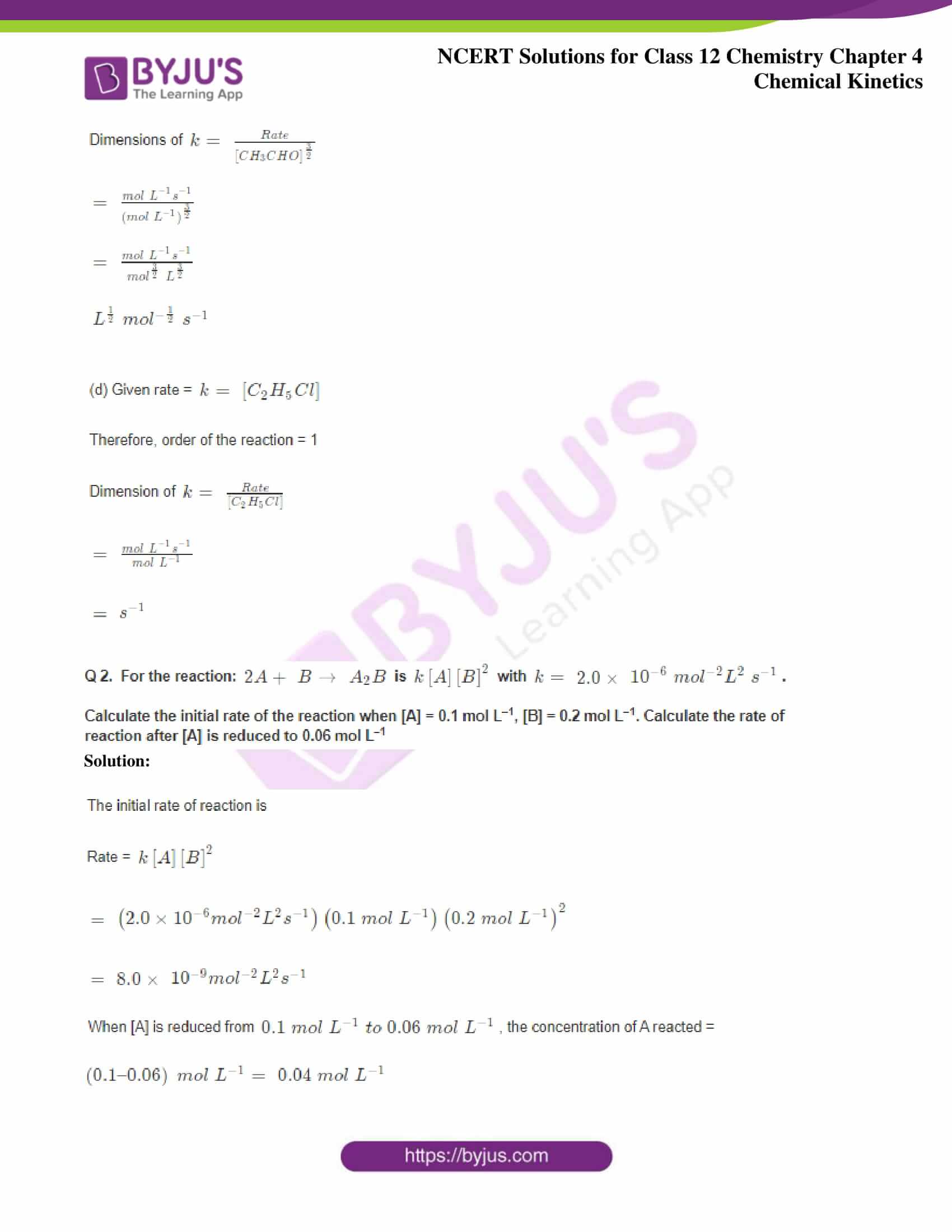 NCERT Solutions for Class 12 Chemistry Chapter 4 Chemical Kinetics