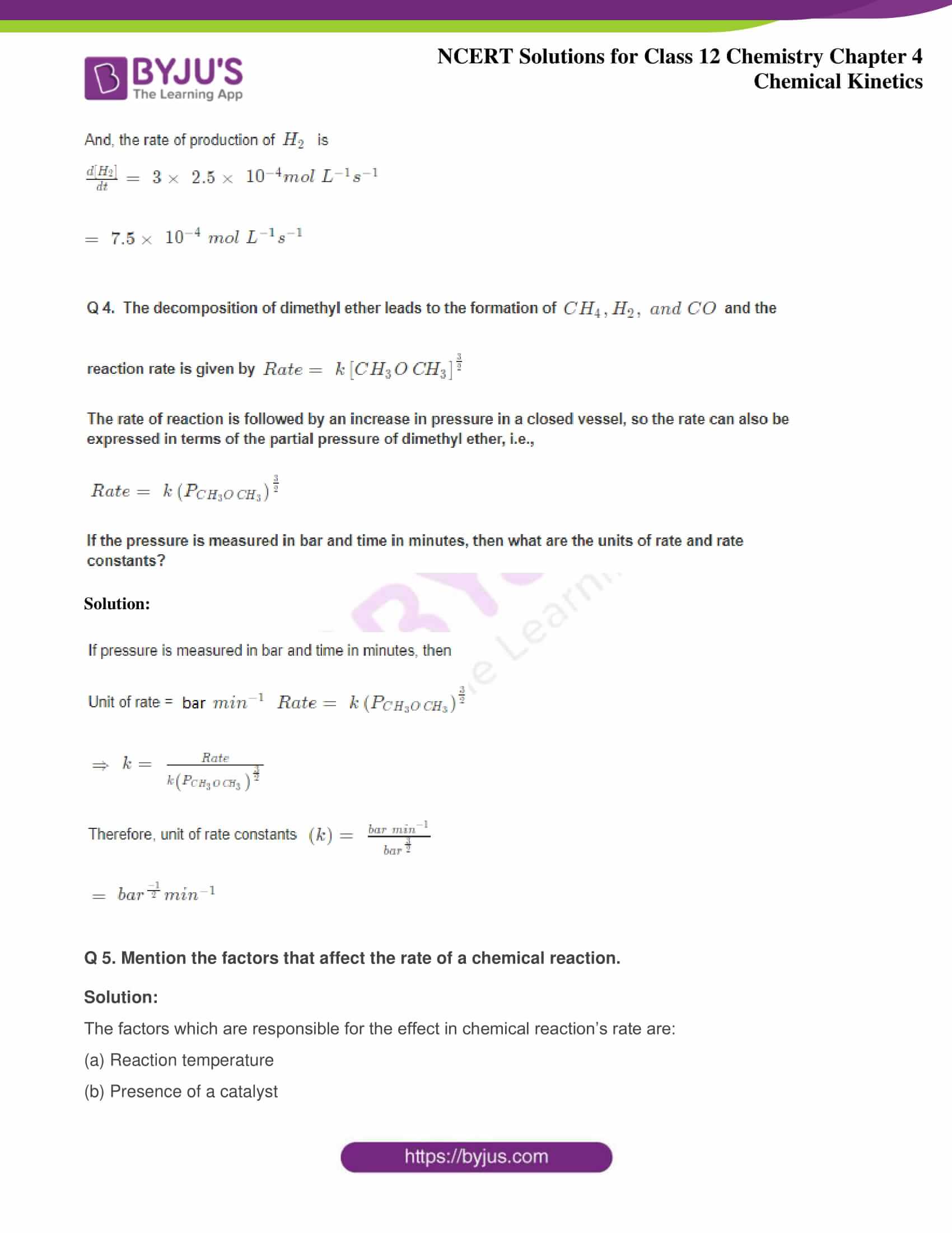 NCERT Solutions for Class 12 Chemistry Chapter 4 Chemical Kinetics
