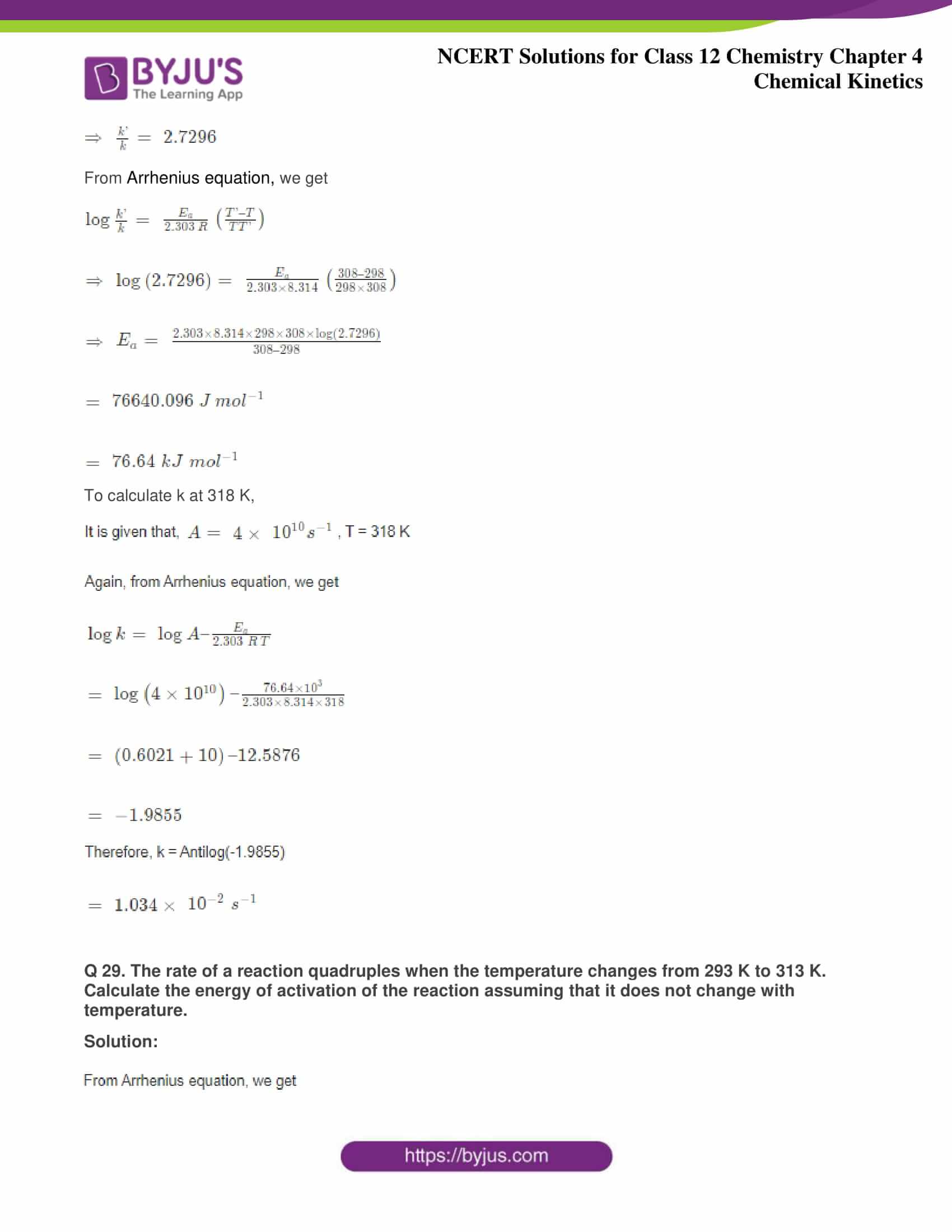 NCERT Solutions for Class 12 Chemistry Chapter 4 Chemical Kinetics