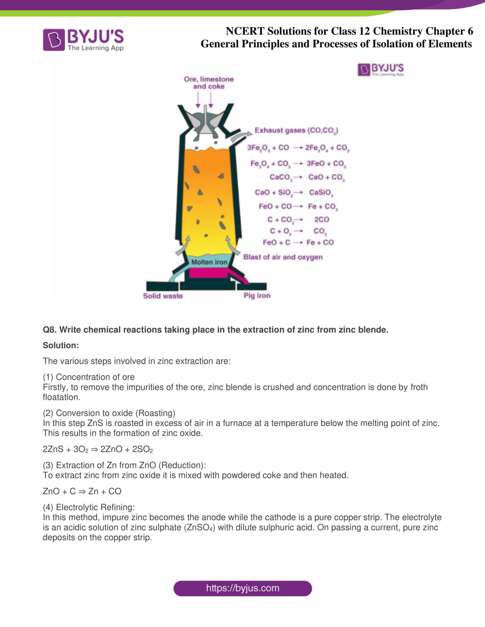 NCERT Solutions for Class 12 Chemistry Chapter 6 General Principles and ...