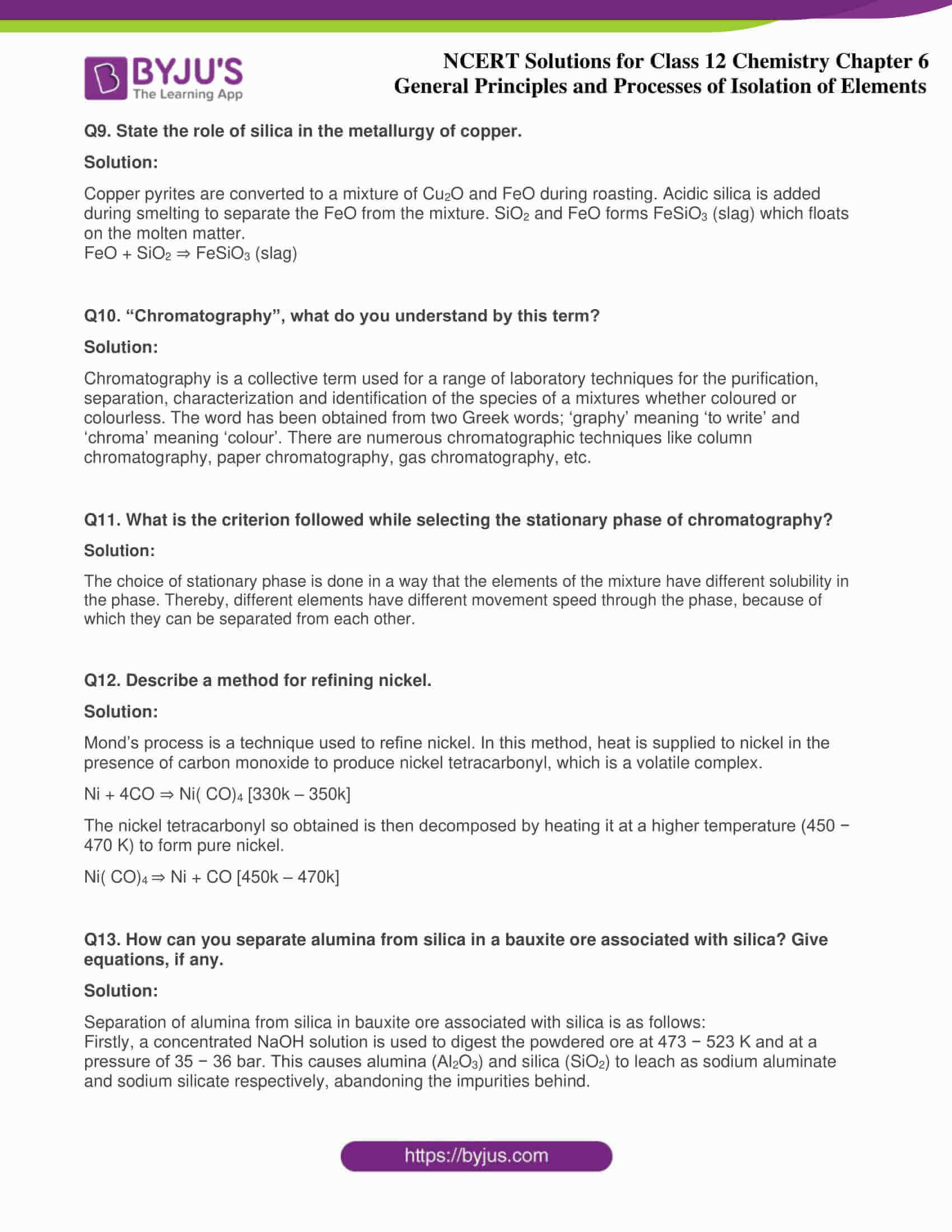 NCERT Solutions for Class 12 Chemistry Chapter 6 General Principles and ...