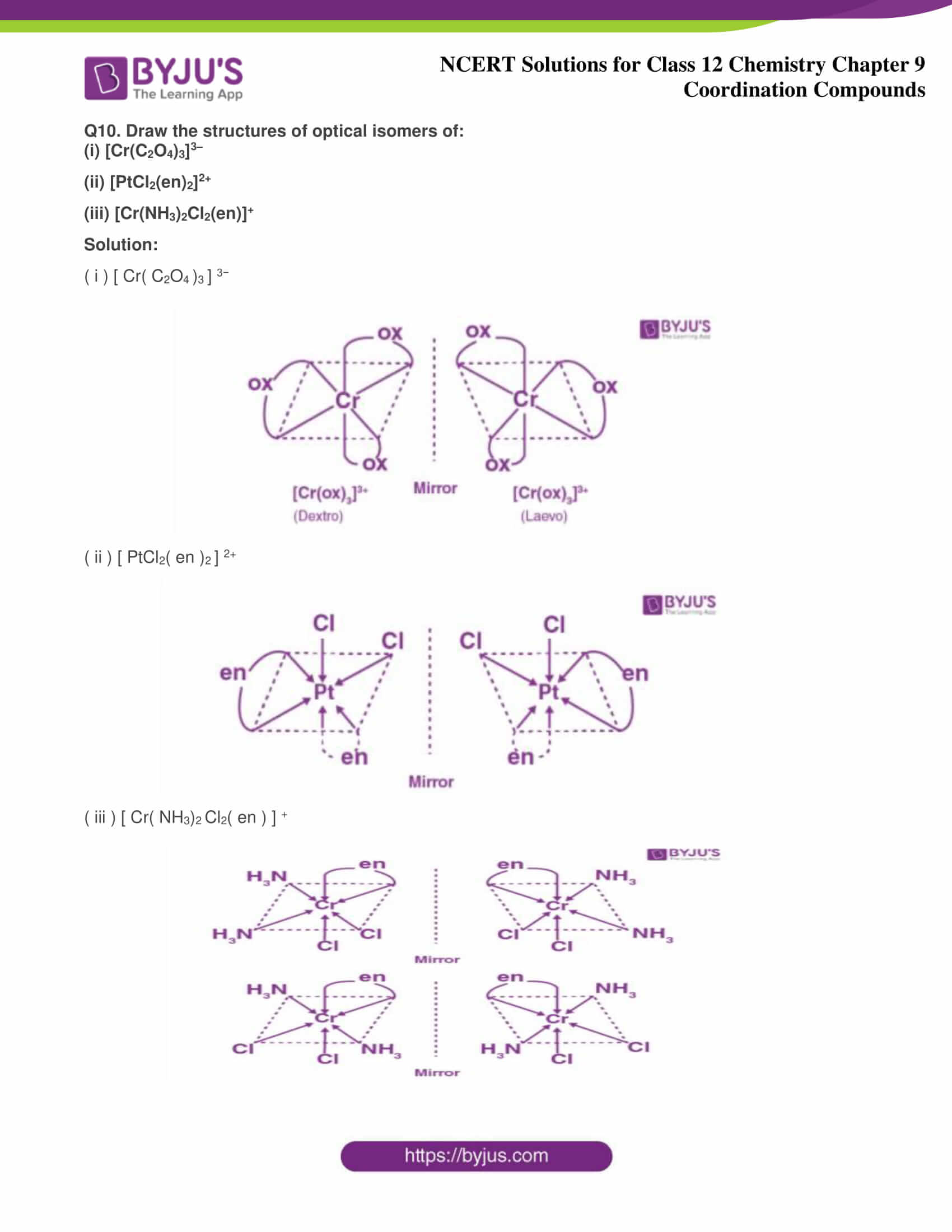 NCERT Solutions for Class 12 Chemistry Chapter 9 Coordination Compounds