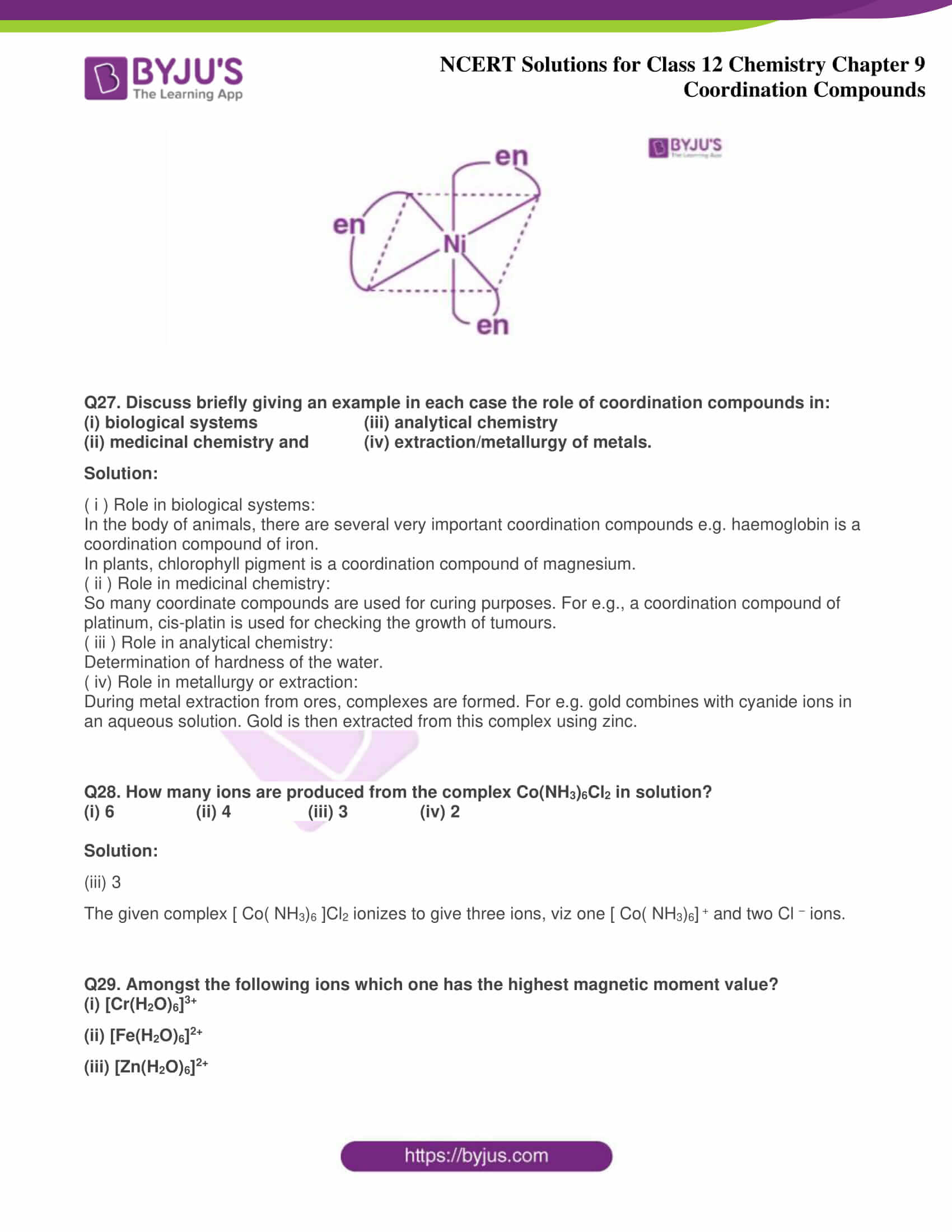 NCERT Solutions for Class 12 Chemistry Chapter 9 Coordination Compounds