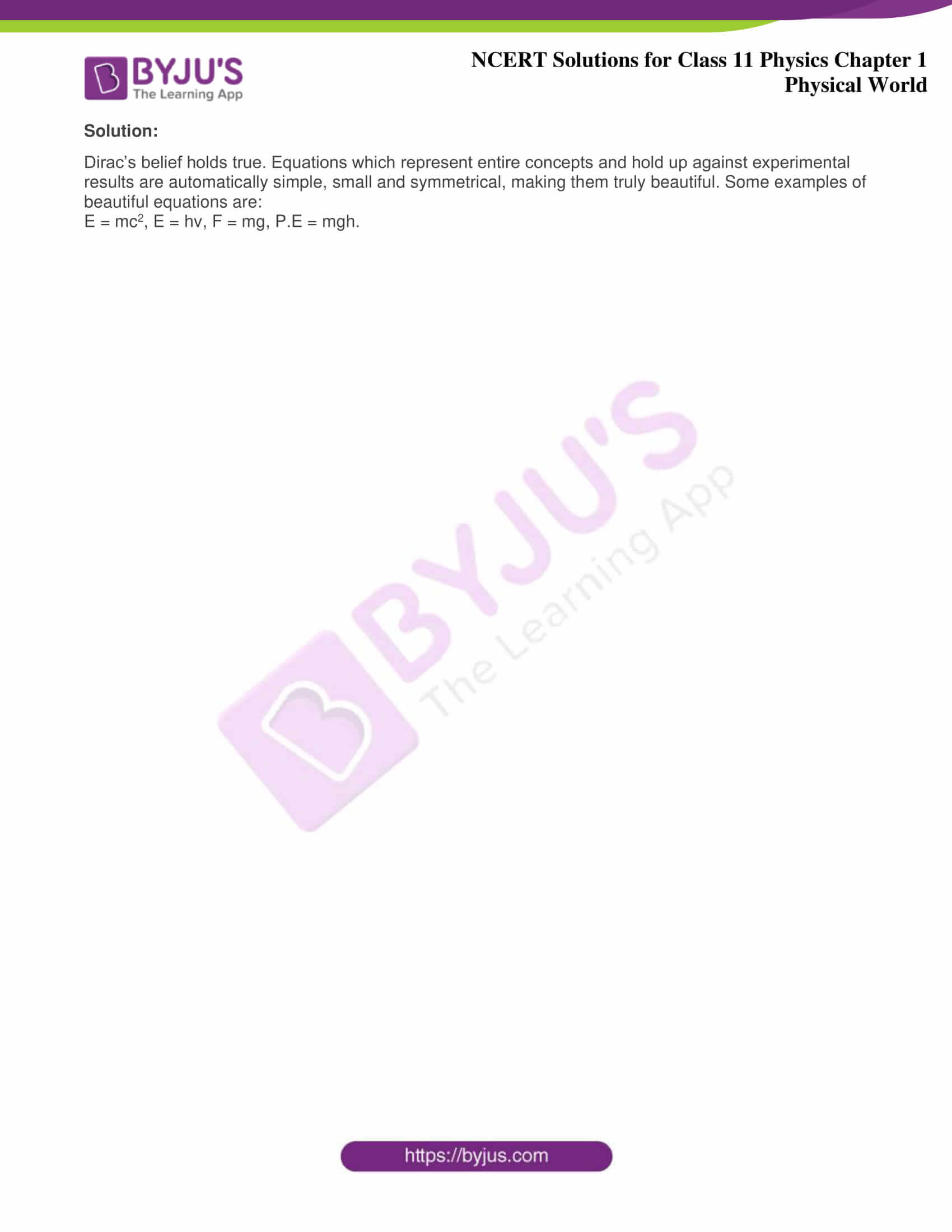 NCERT Solutions for Class 11 Physics Chapter 1 Physical World