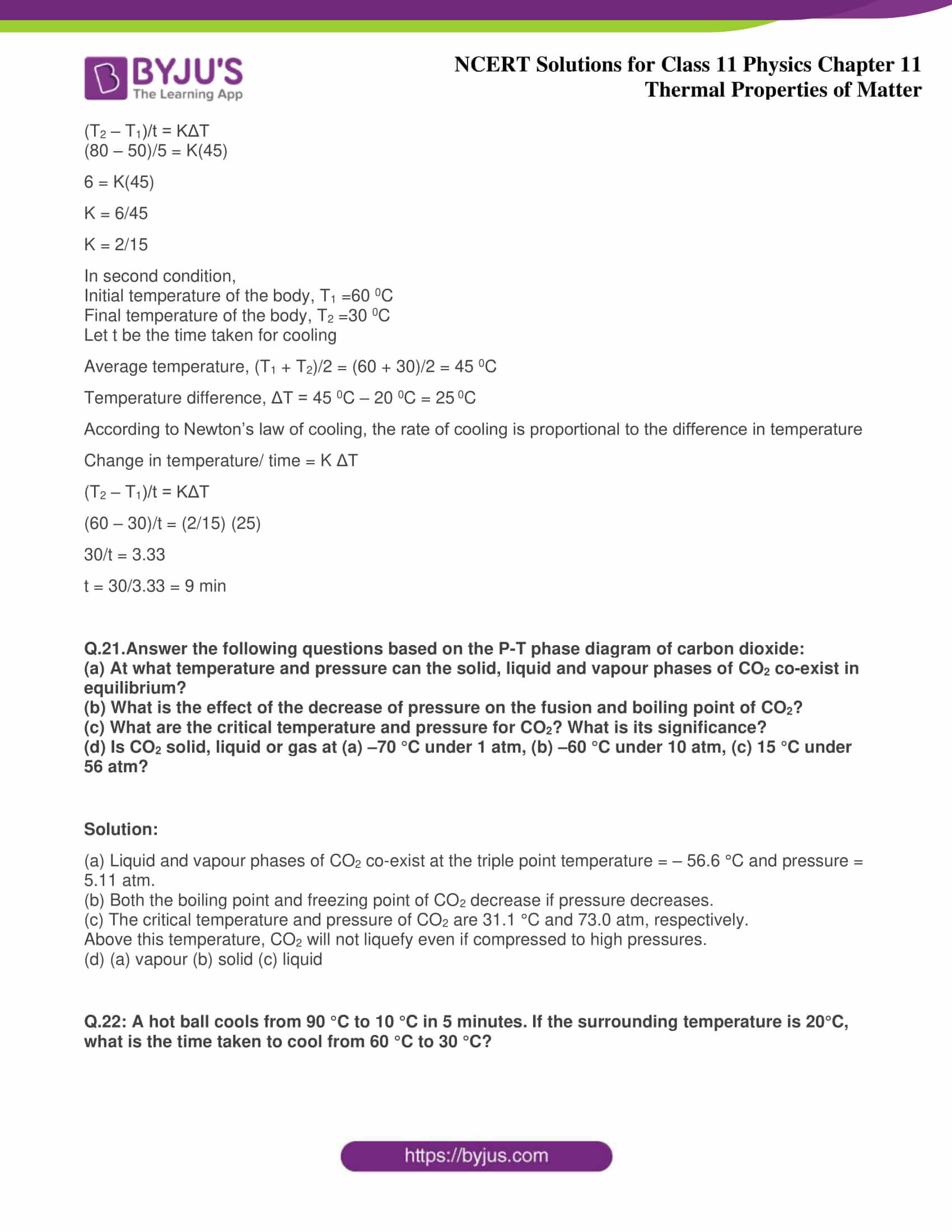 NCERT Solutions for Class 11 Physics Chapter 11 Thermal Properties of ...