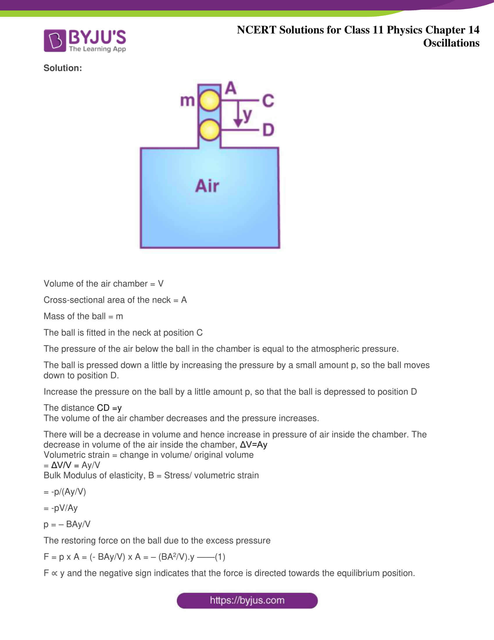NCERT Solutions for Class 11 Physics Chapter 14 Oscillations
