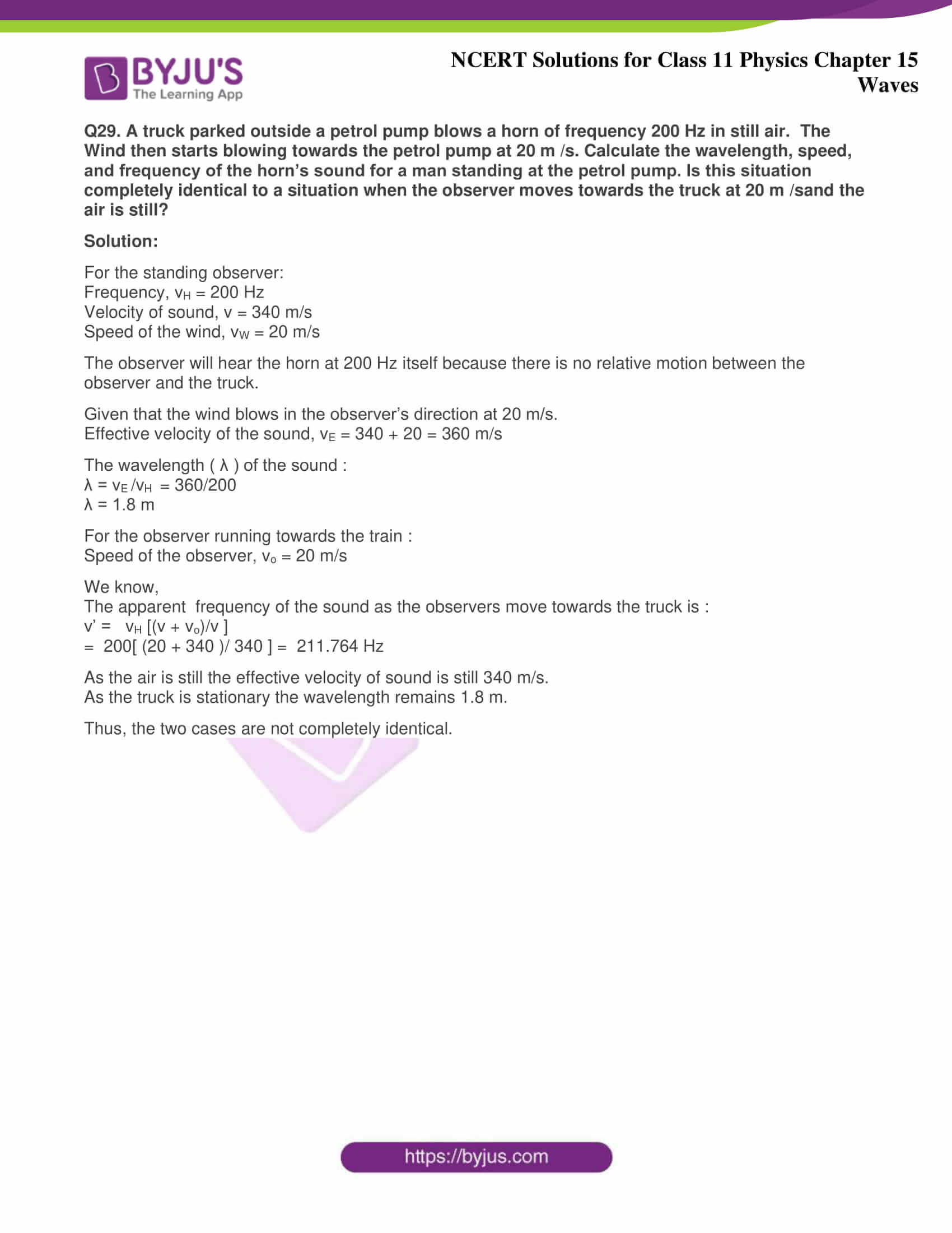 NCERT Solutions for Class 11 Physics Chapter 15 Waves