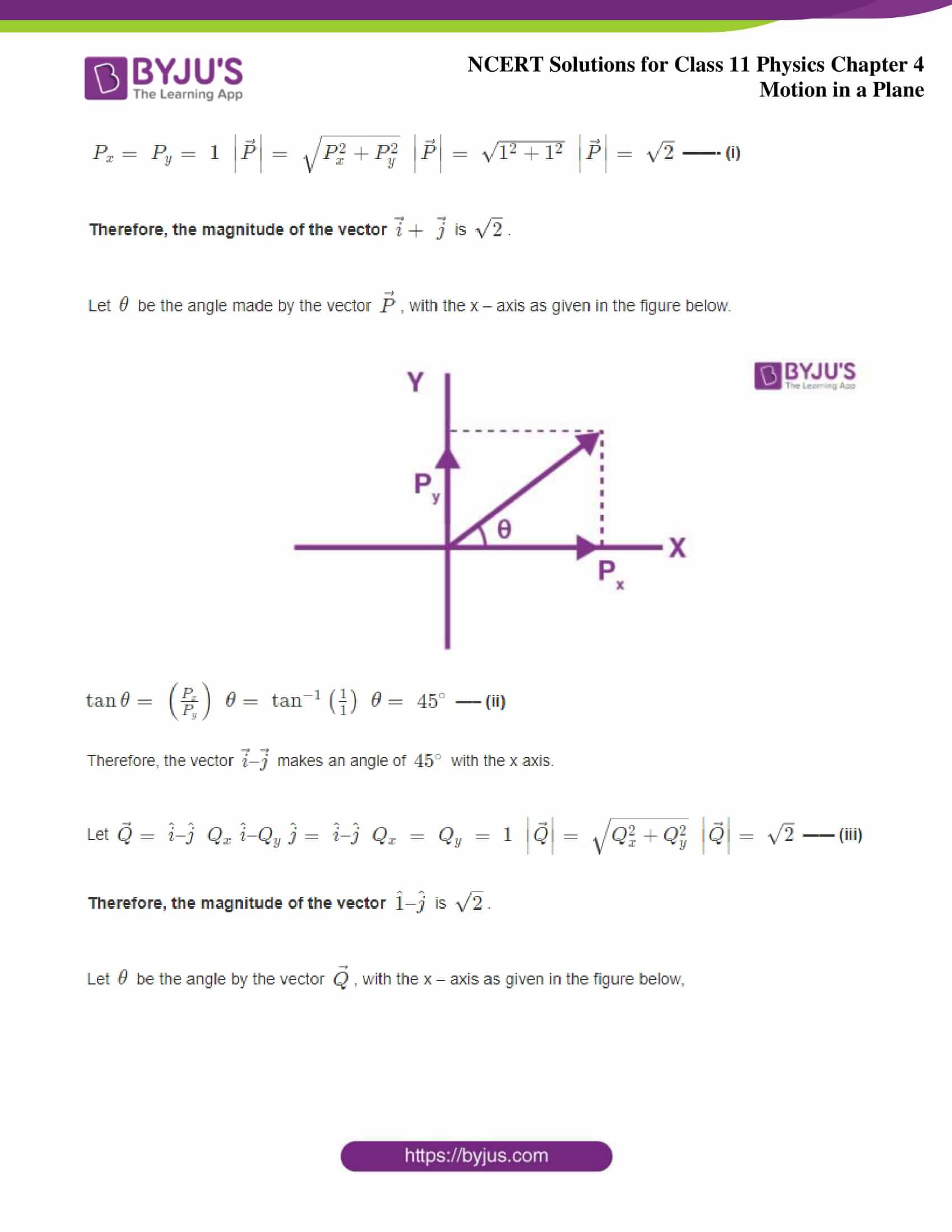 Ncert Solutions For Class 11 Physics Chapter 4 Motion In A Plane