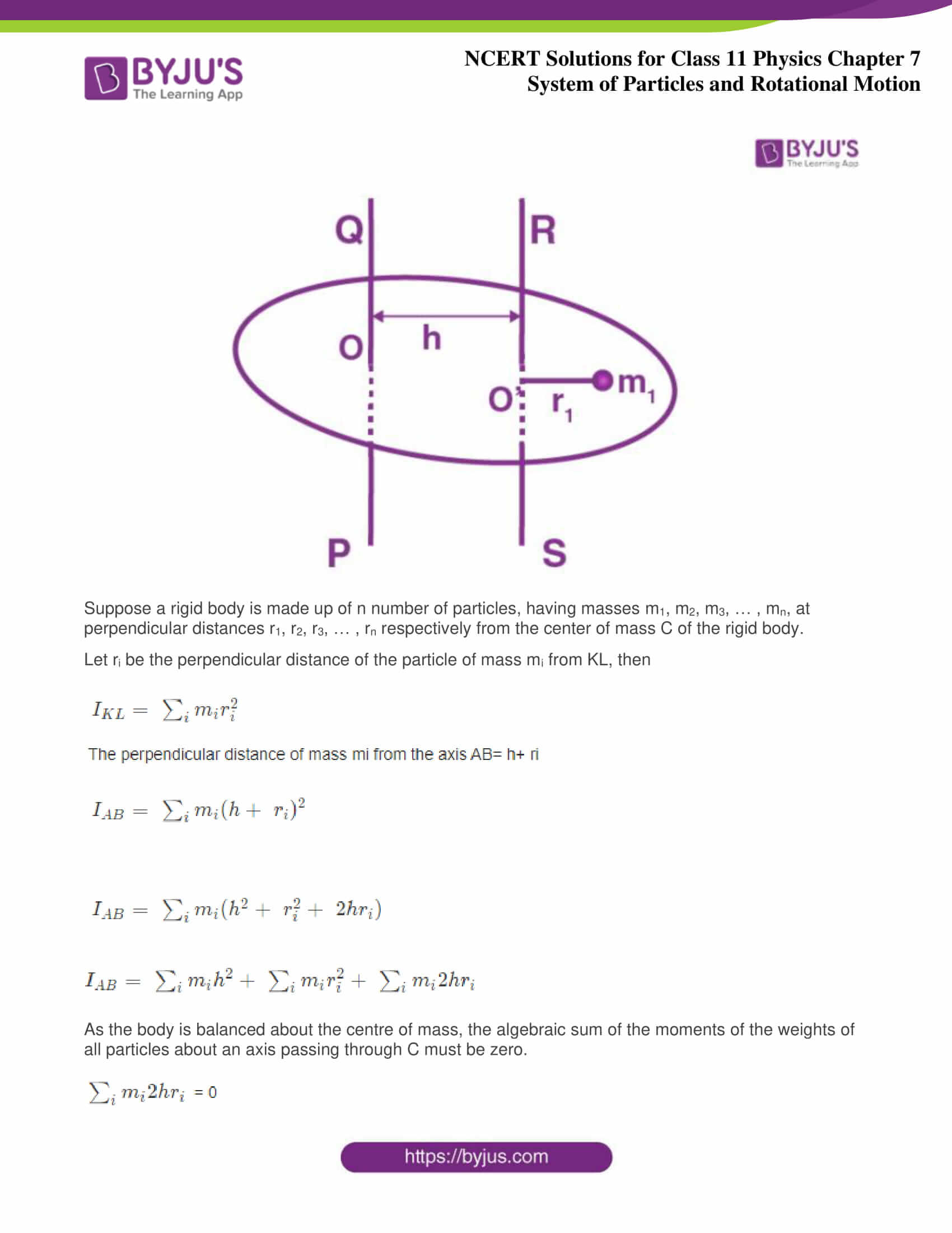 NCERT Solutions for Class 11 Physics Chapter 7 System of Particles and Rotational Motion